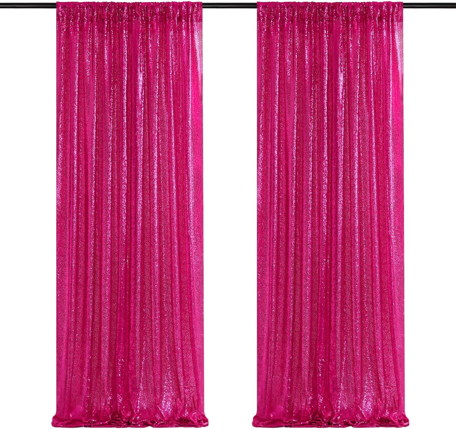 XmhyTop-A Glitter Curtains 2 Pieces 60X240cm - Sparkling Backdrop ...