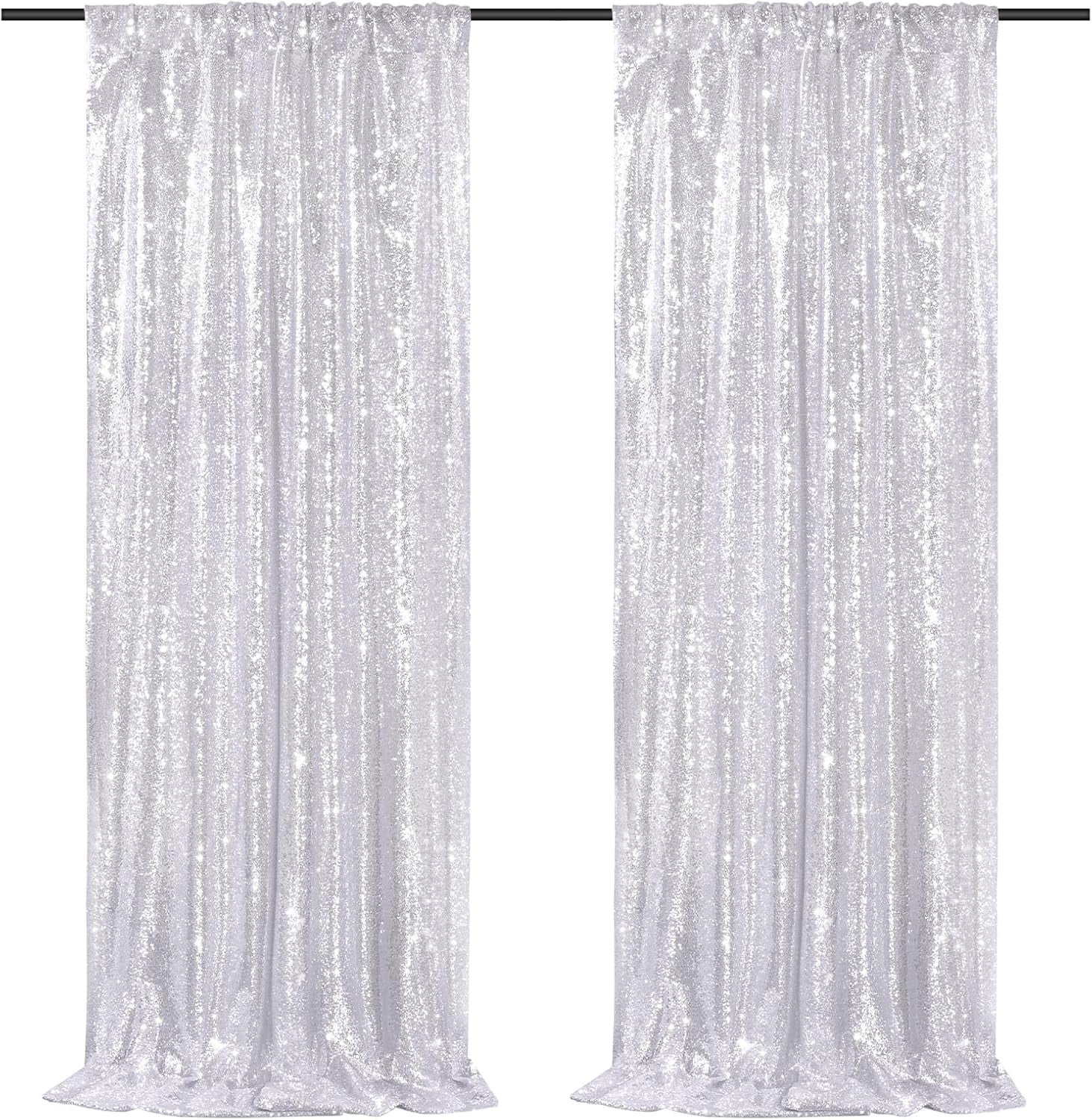 XmhyTop-A Glitter Curtains 2 Pieces 60X240cm - Sparkling Backdrop ...