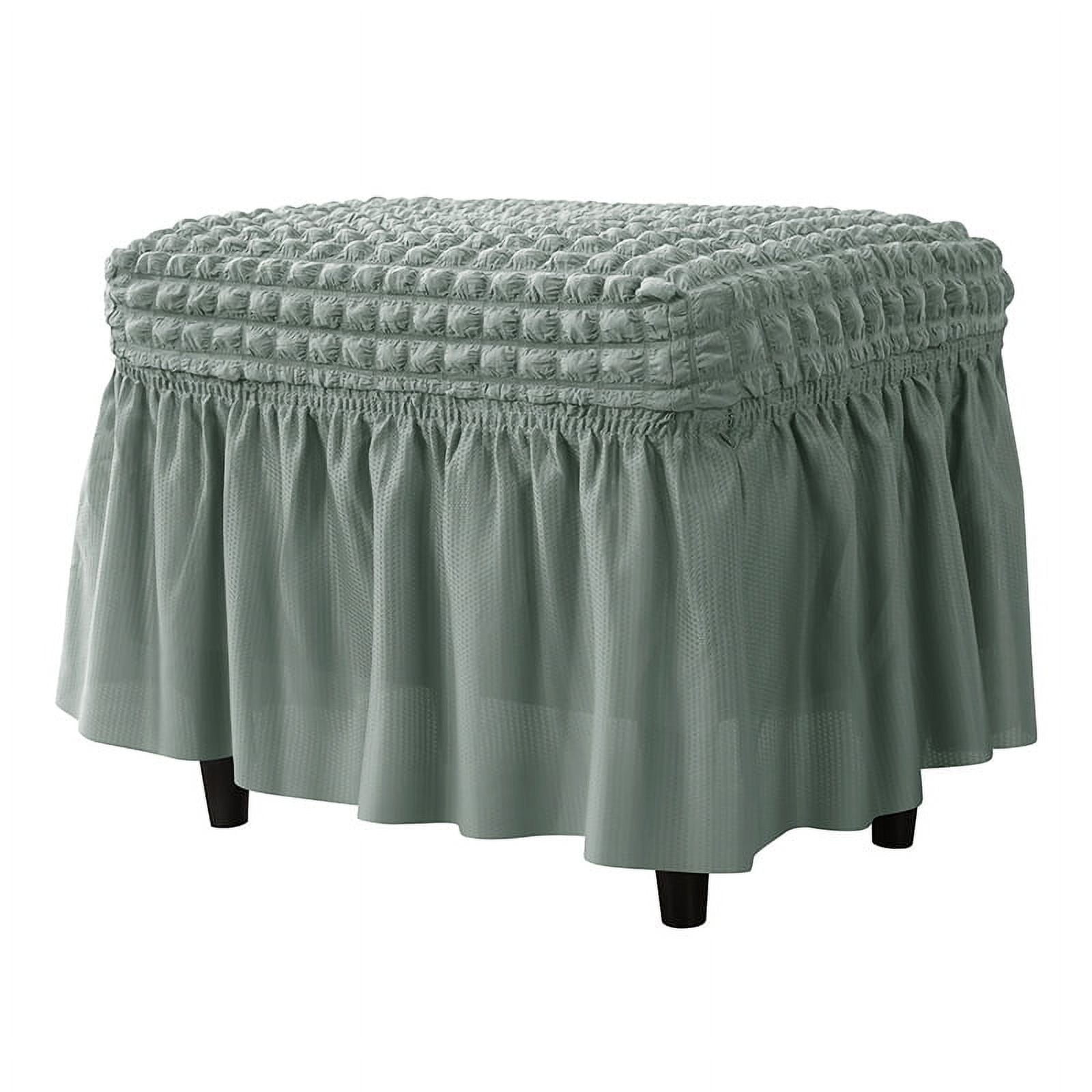 XmhyTop-A Green Stretch Stool Cover, S Size Rectangle Footstool Cover ...