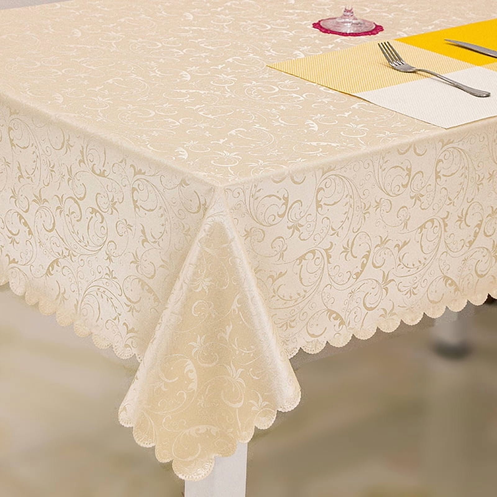 XmhyTop-A Heavy Duty Tablecloth 152x152cm, Square Jacquard Waterproof ...