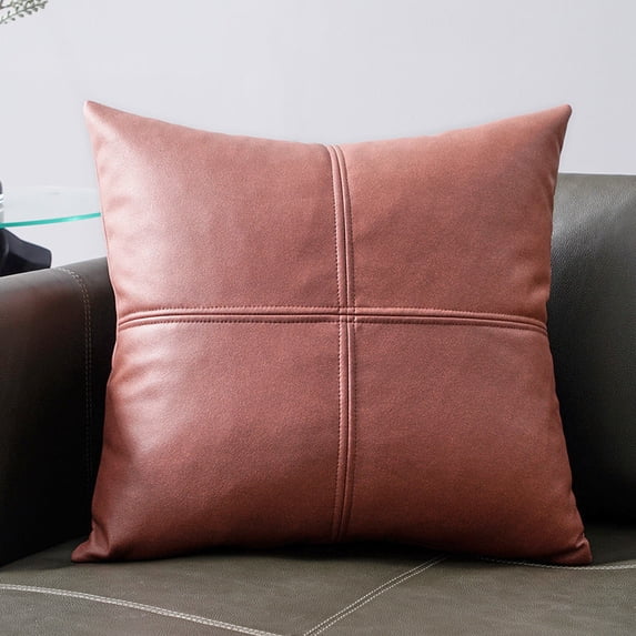 XmhyTop-A Red Decorative Throw Pillows 45*45cm Faux Leather Tech Fabric ...