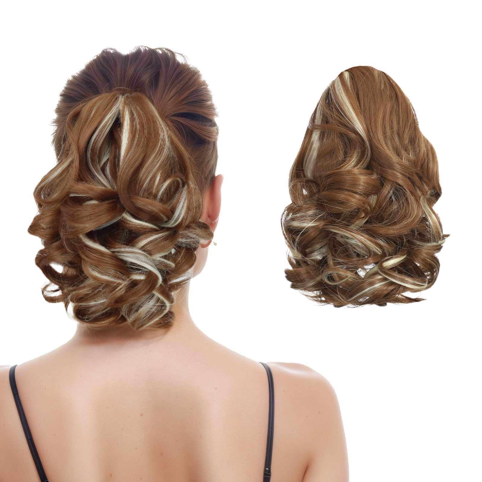 XmhyTop-A Short Ponytail Hair Extensions - Clip in Synthetic Ponytail ...
