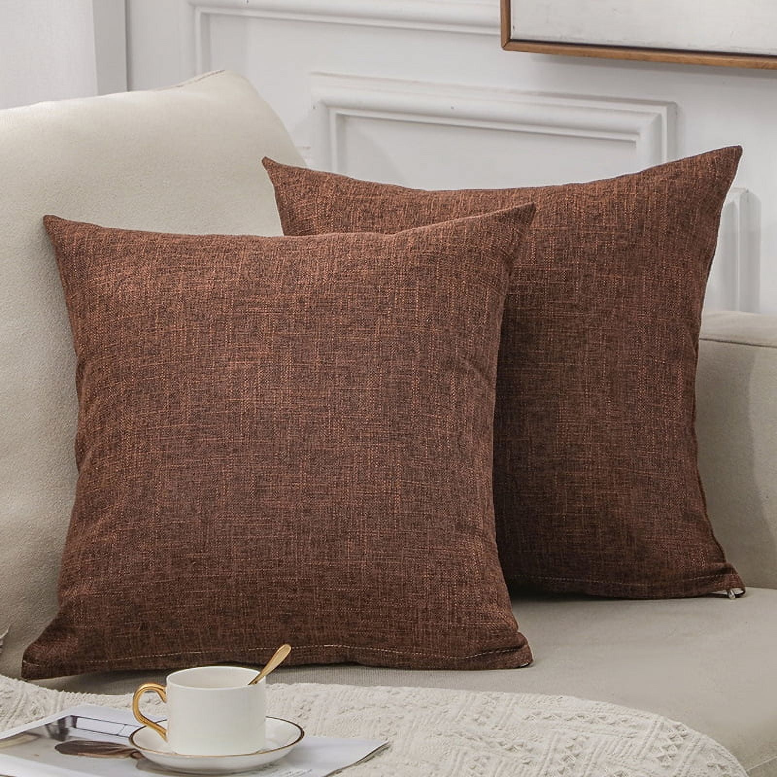 XmhyTop-A Throw Pillow, 2 Pack 45*45cm Linen Pillow Textured Pillow ...