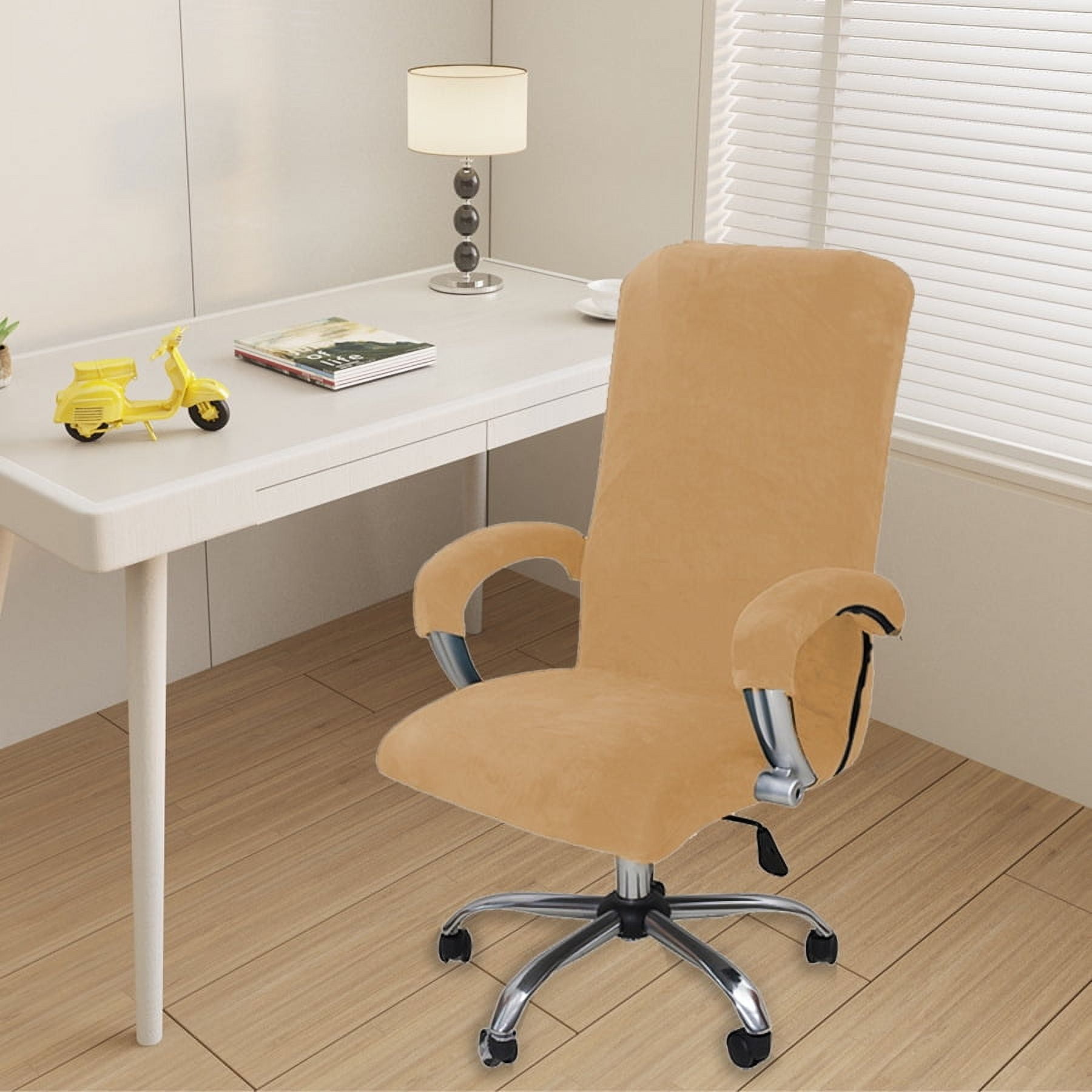 XmhyTop-A Velvet Office Chair Cover with Arm Covers Stretch Computer ...