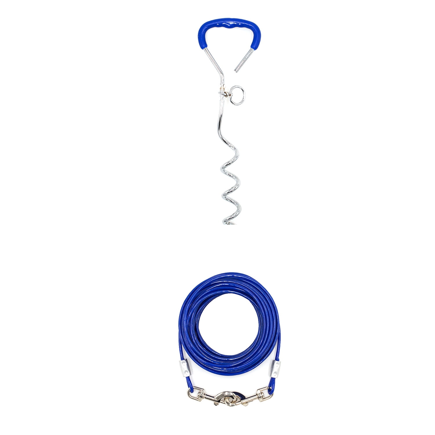 XmhyTop-A dog leash and wooden stake set with blue handle, suitable for ...