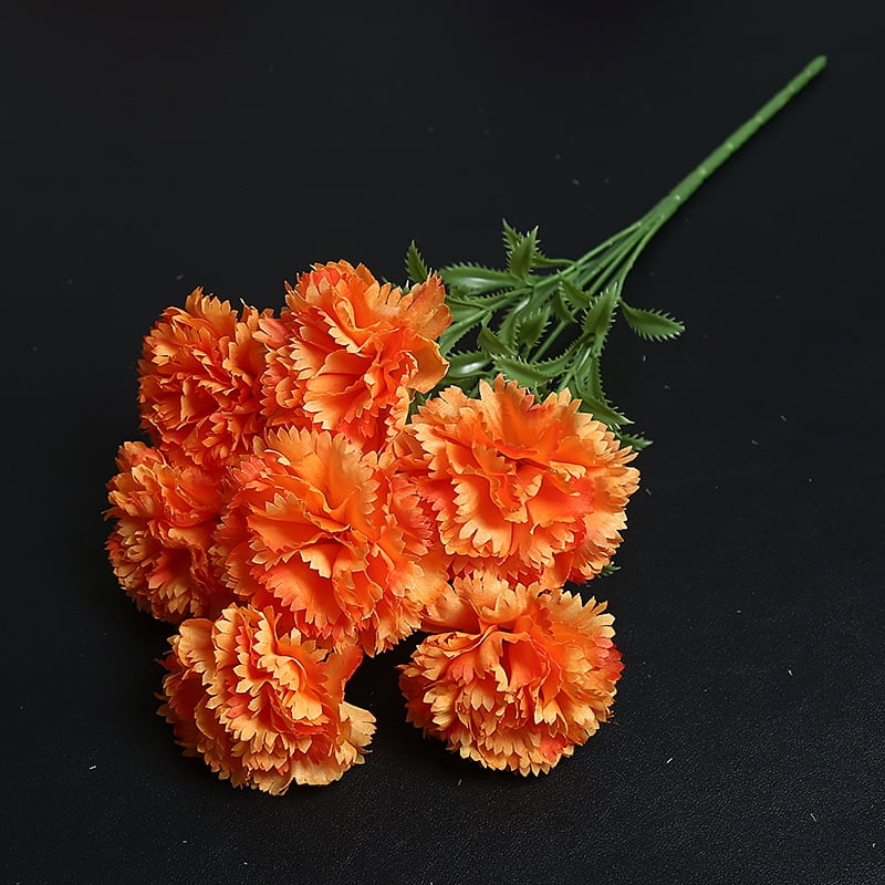 XmhyTop Artificial Orange Carnations (7 Heads per Bunch) - 3 Bunches ...