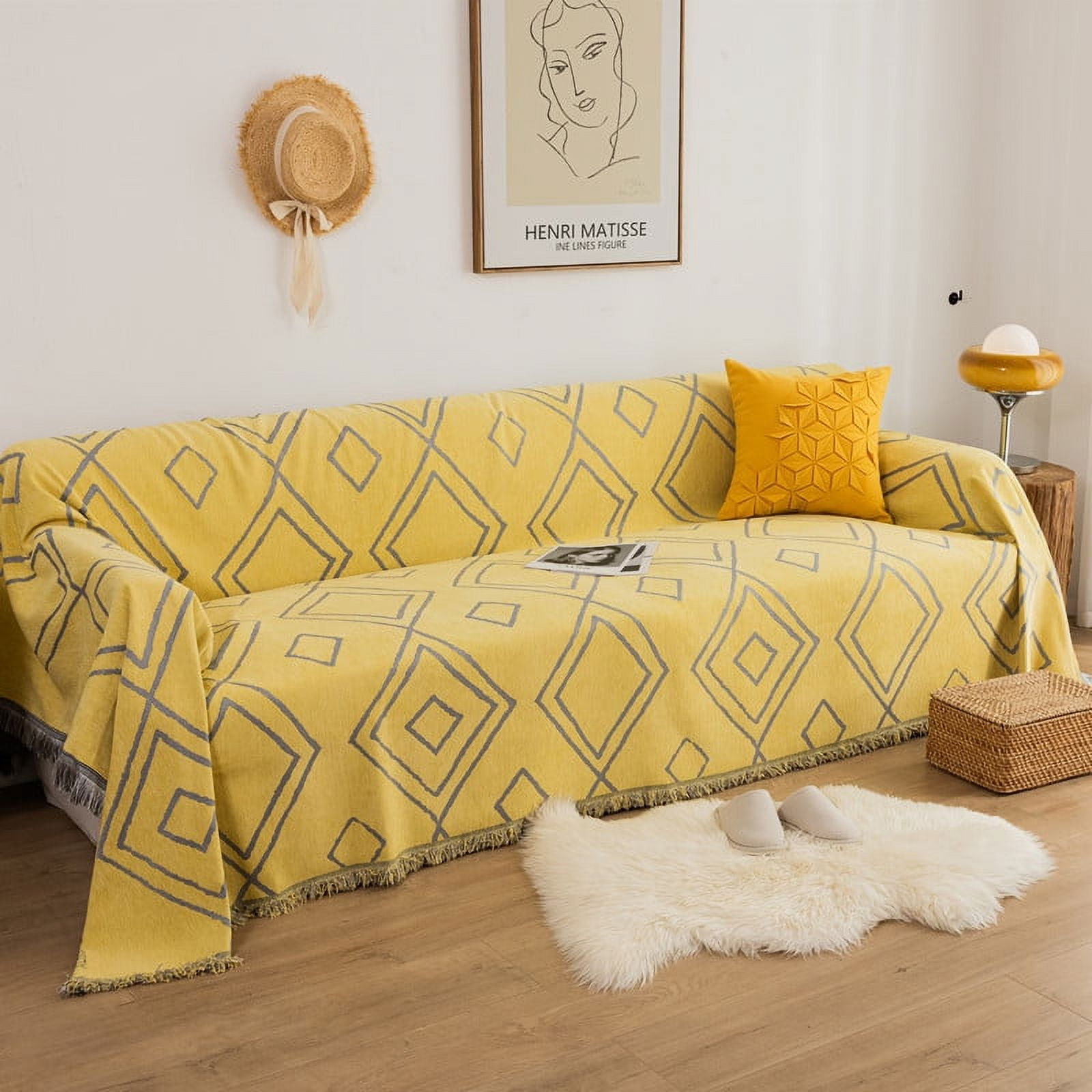 XmhyTop Couch Cover Chenille Sofa Covers Geometry Sofa Towel Cover for ...