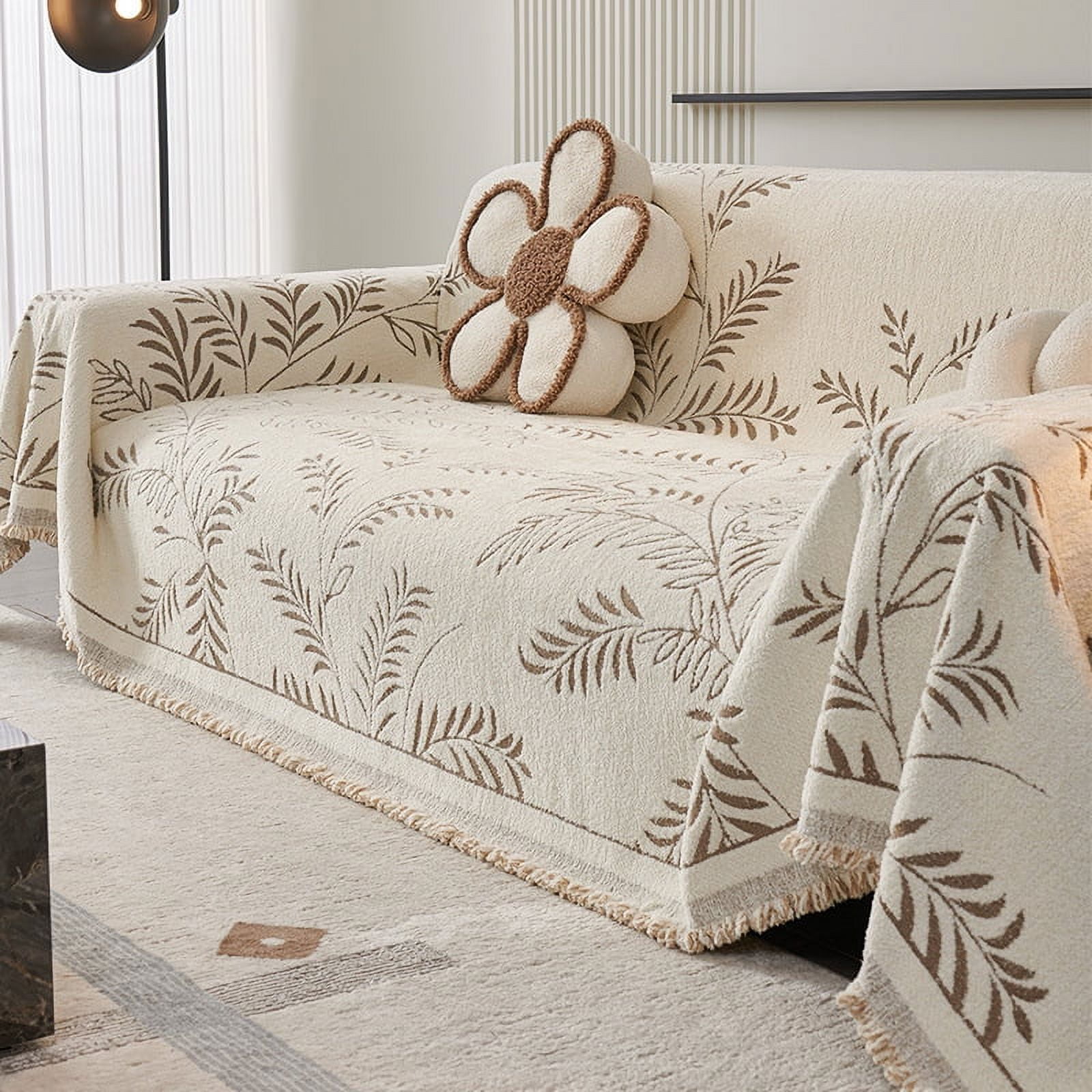 XmhyTop Couch Cover Khaki Chenille Sofa Covers Prevent cat scratching ...