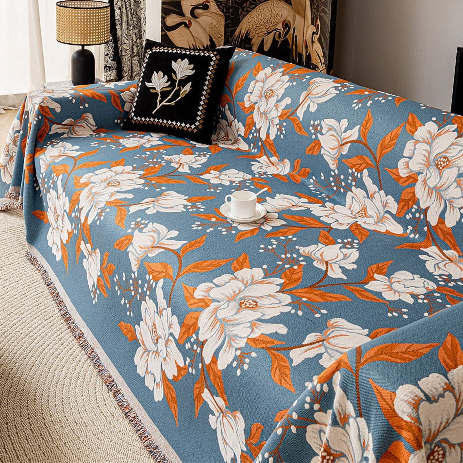 XmhyTop Couch Cover Orange Chenille Sofa Covers All-season Sofa Towel ...