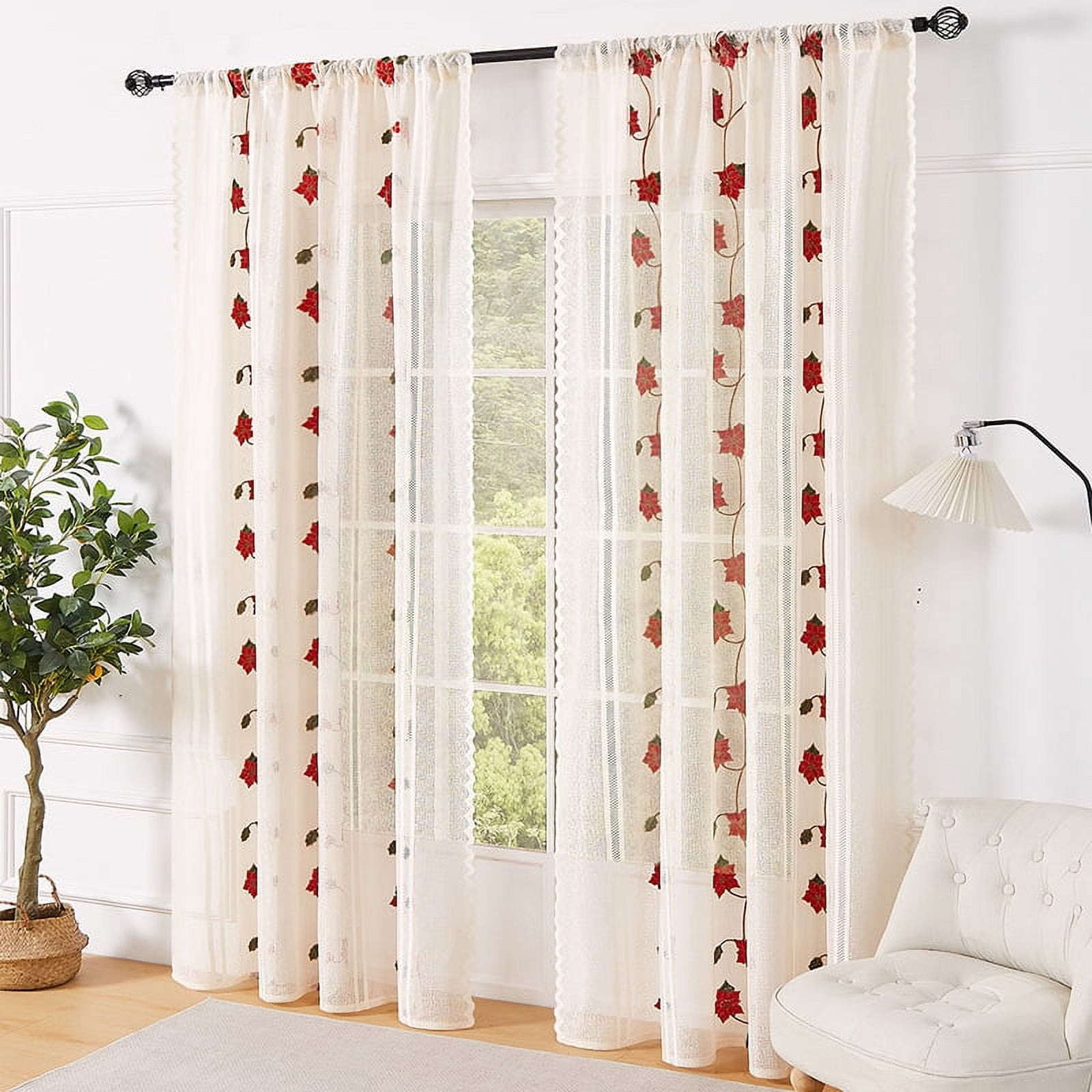XmhyTop Curtains Sheer - Texture Sheer Window Covering, Light & Airy ...