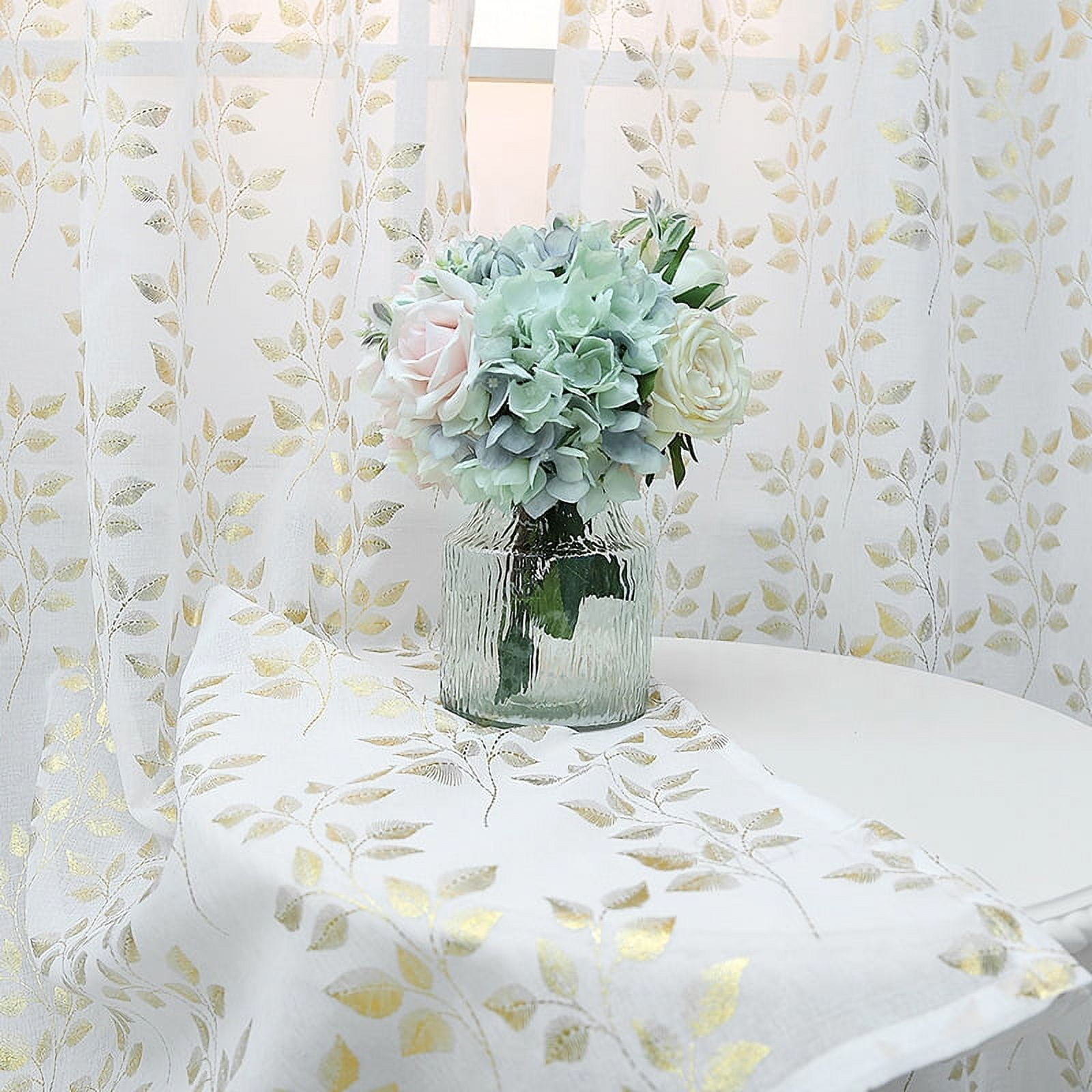 XmhyTop Curtains Sheer - Texture Sheer Window Covering, Light & Airy ...