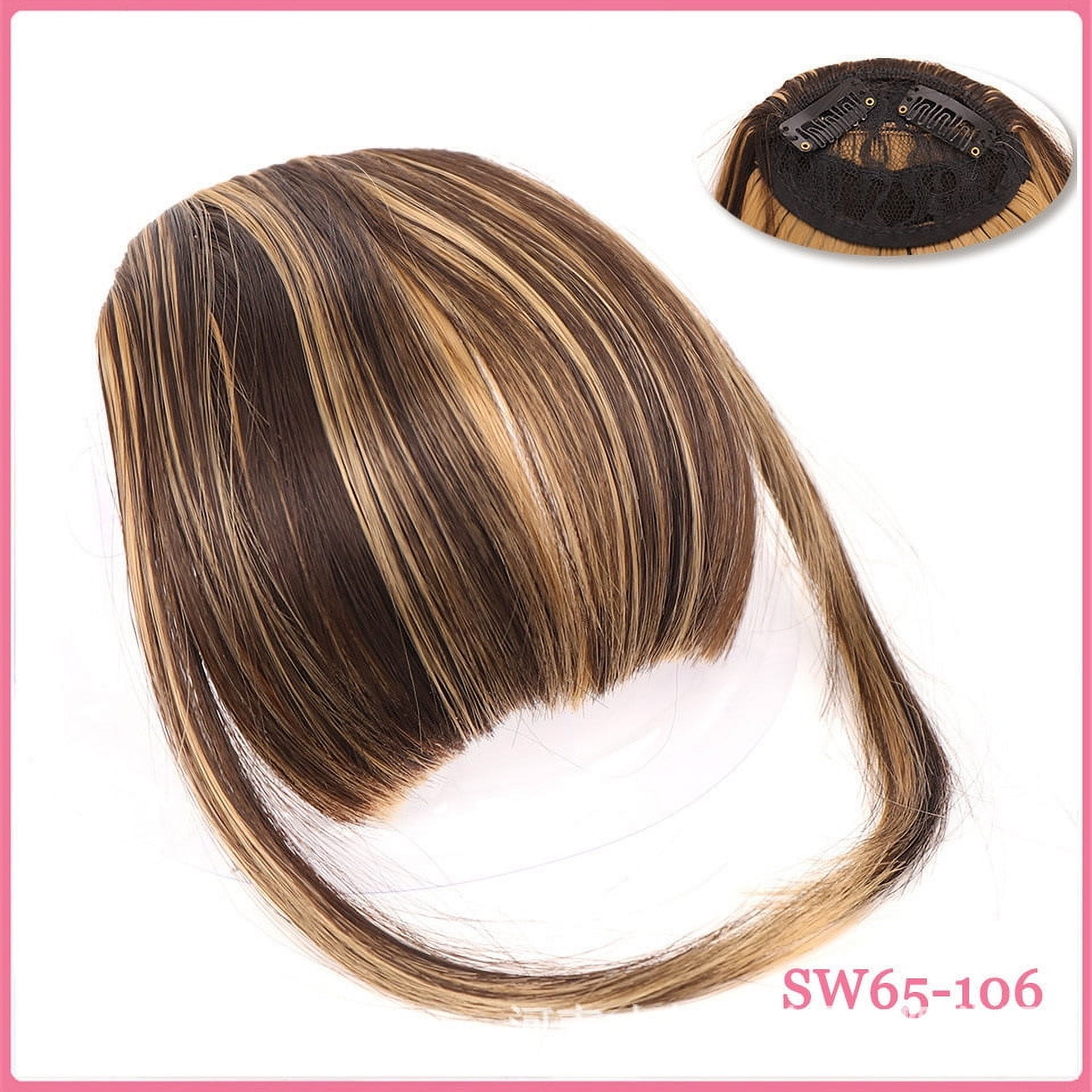 XmhyTop Natural-Looking Clip-In Bangs with Side Swept Temples, Soft ...