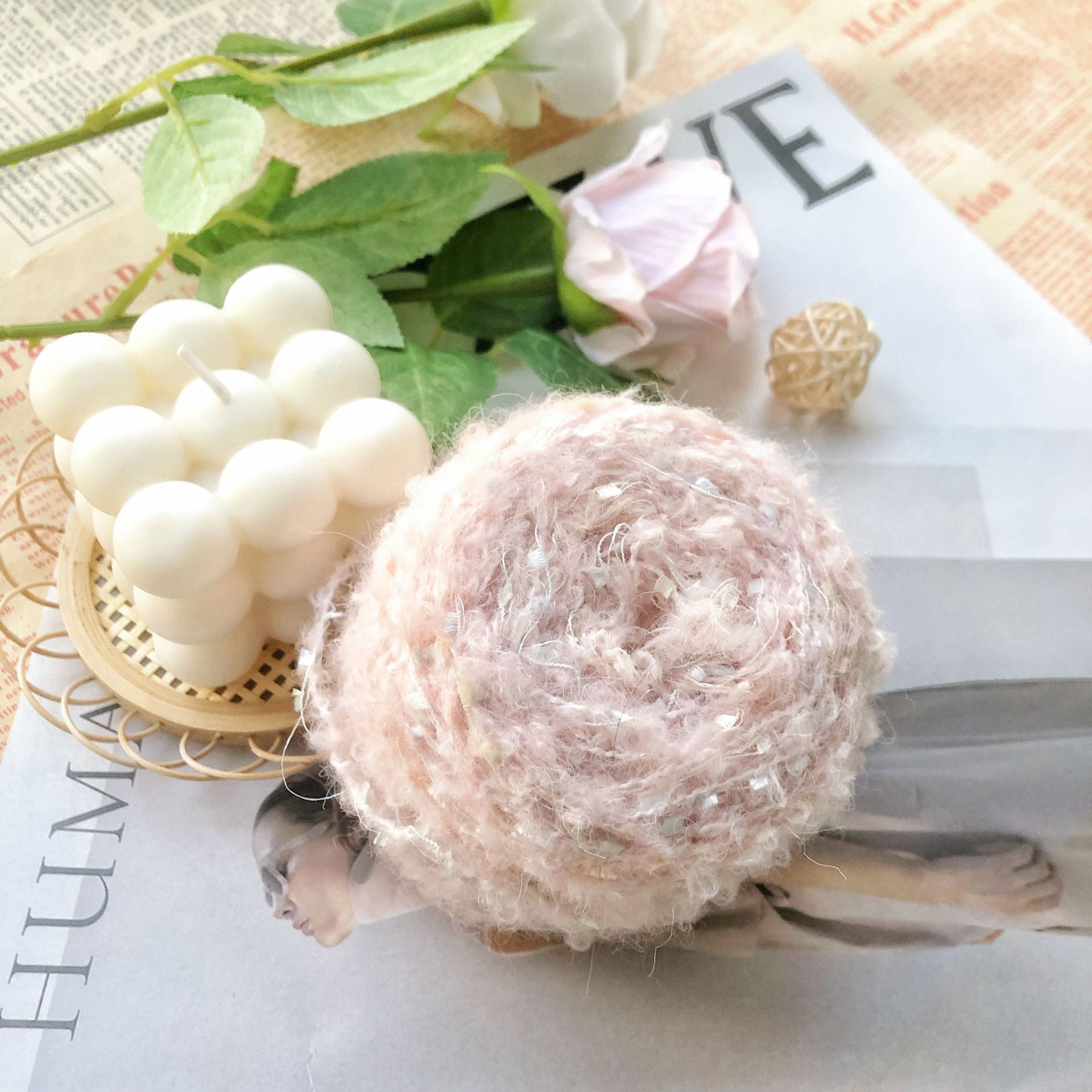 XmhyTop Soft Plush Wool Acrylic Fancy Loop Yarn for Doll Hair Making ...