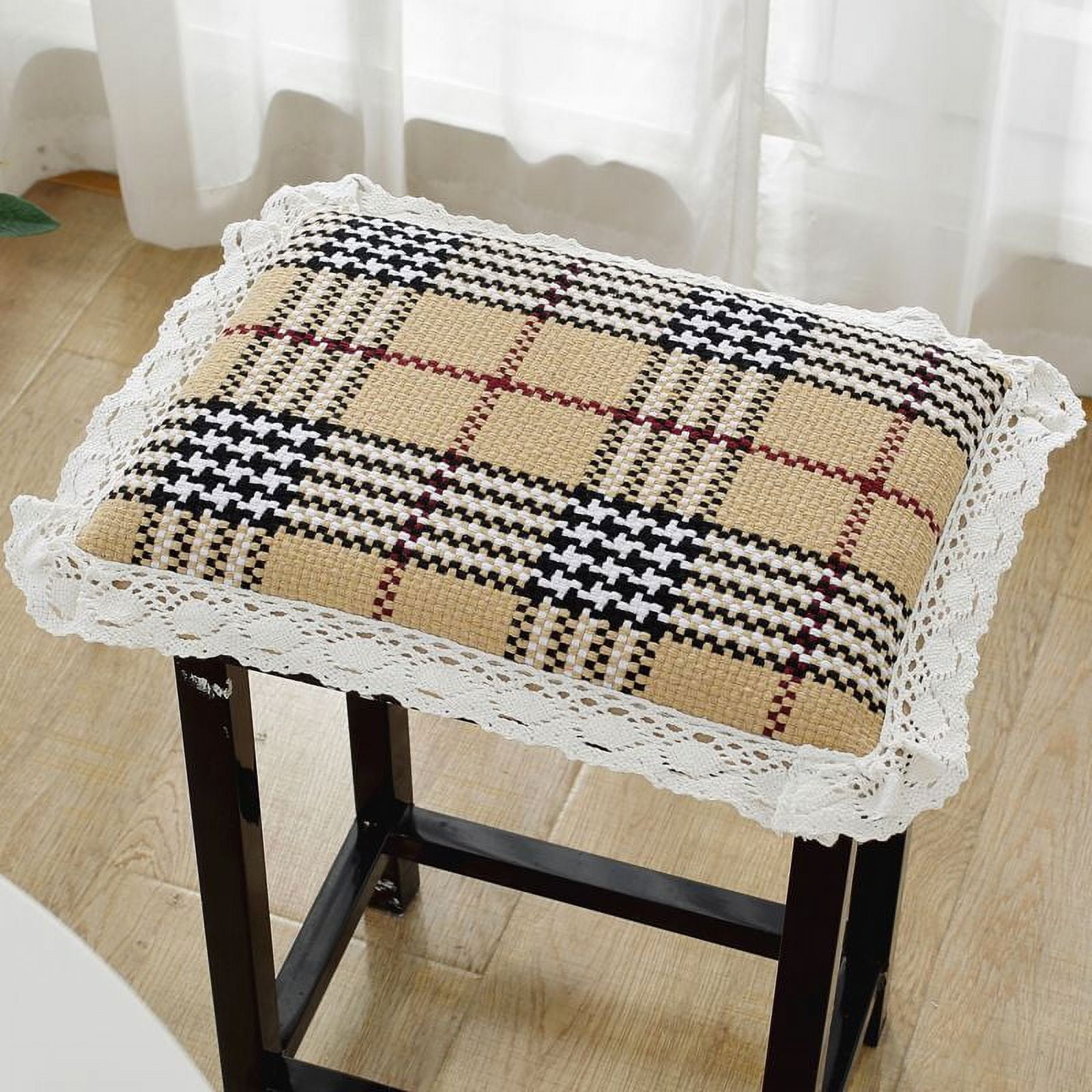 XmhyTop Thick & Comfortable Rectangular Seat Cushion with Lace Trim ...