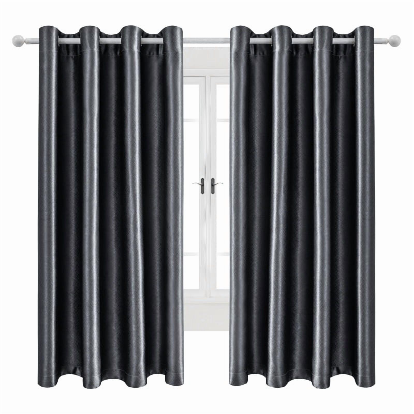 XmhyTop Thick Long Window Curtains - Dark Gray 132*160cm 2 slice, Block ...