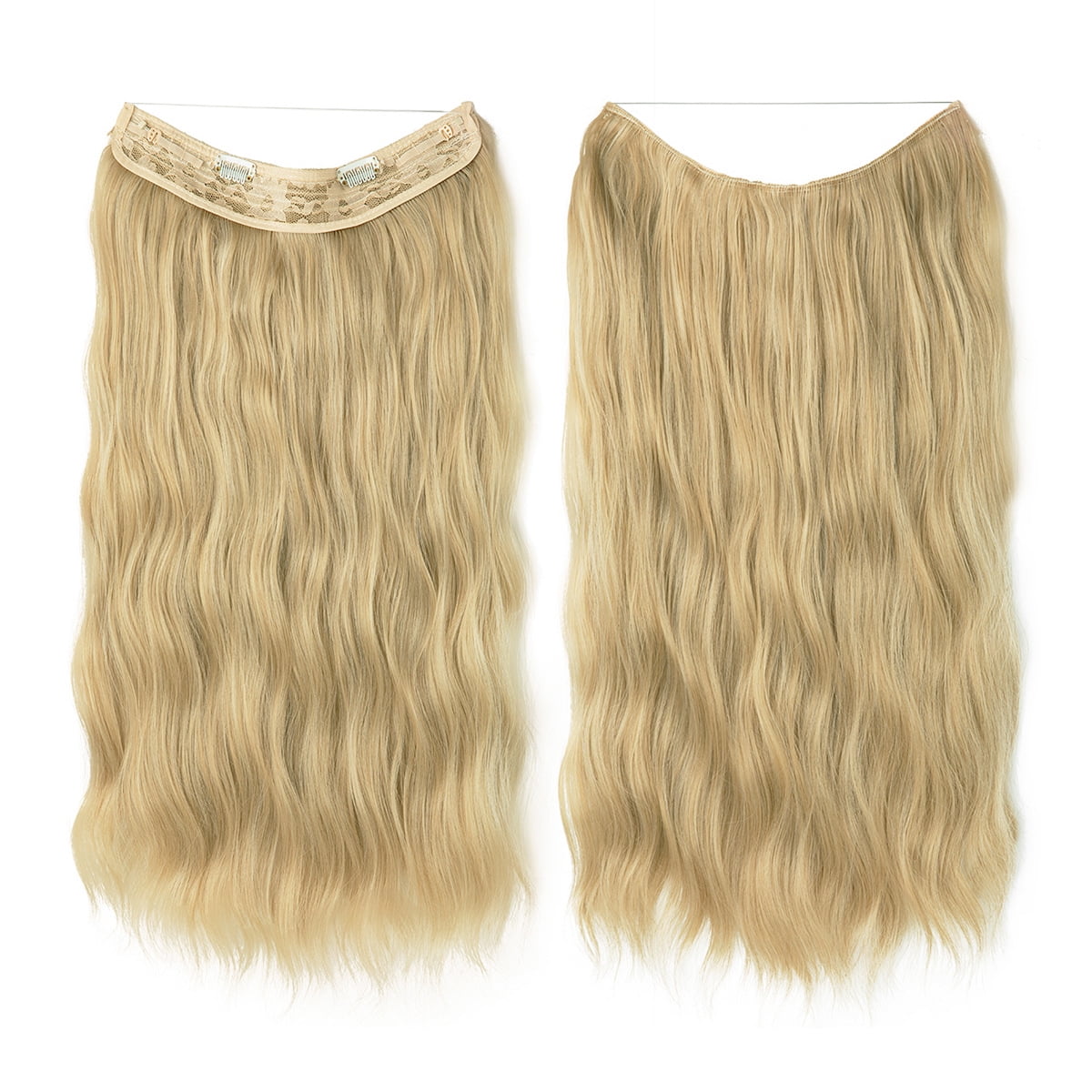 XmhyTop Thick Voluminous Curly Wavy Wire Hair Extensions, Undetectable ...