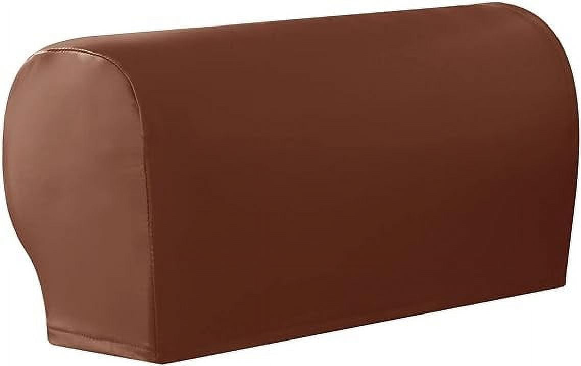 XmhyTop Waterproof Faux Pu Leather Armrest Covers Stretch Arm Covers ...