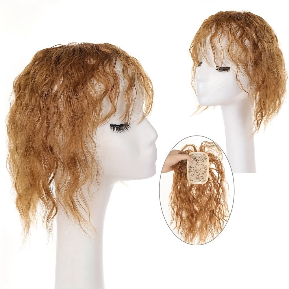 XmhyTop Women’s Curly Fluffy Wig Pieces for Top of Head, Seamless Clip ...