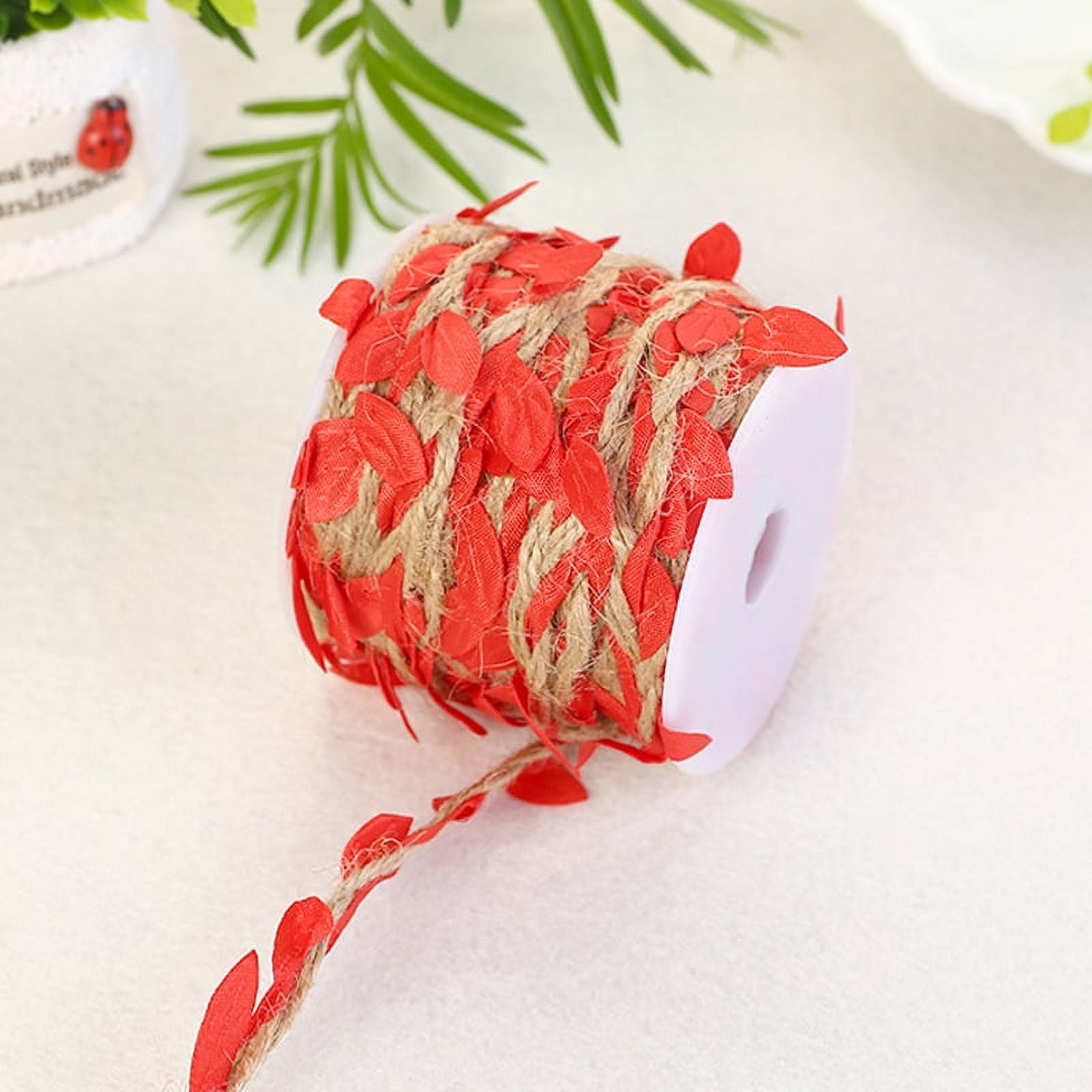XmhyTop burlap leaf ribbon, 66 feet in total, 5mm natural jute thread ...