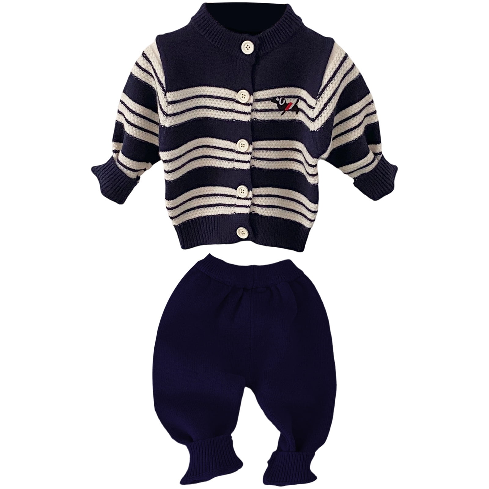 Xmyrz Baby Boy Outfits Pants Set Relaxed Striped Kintted Sweaterlong ...