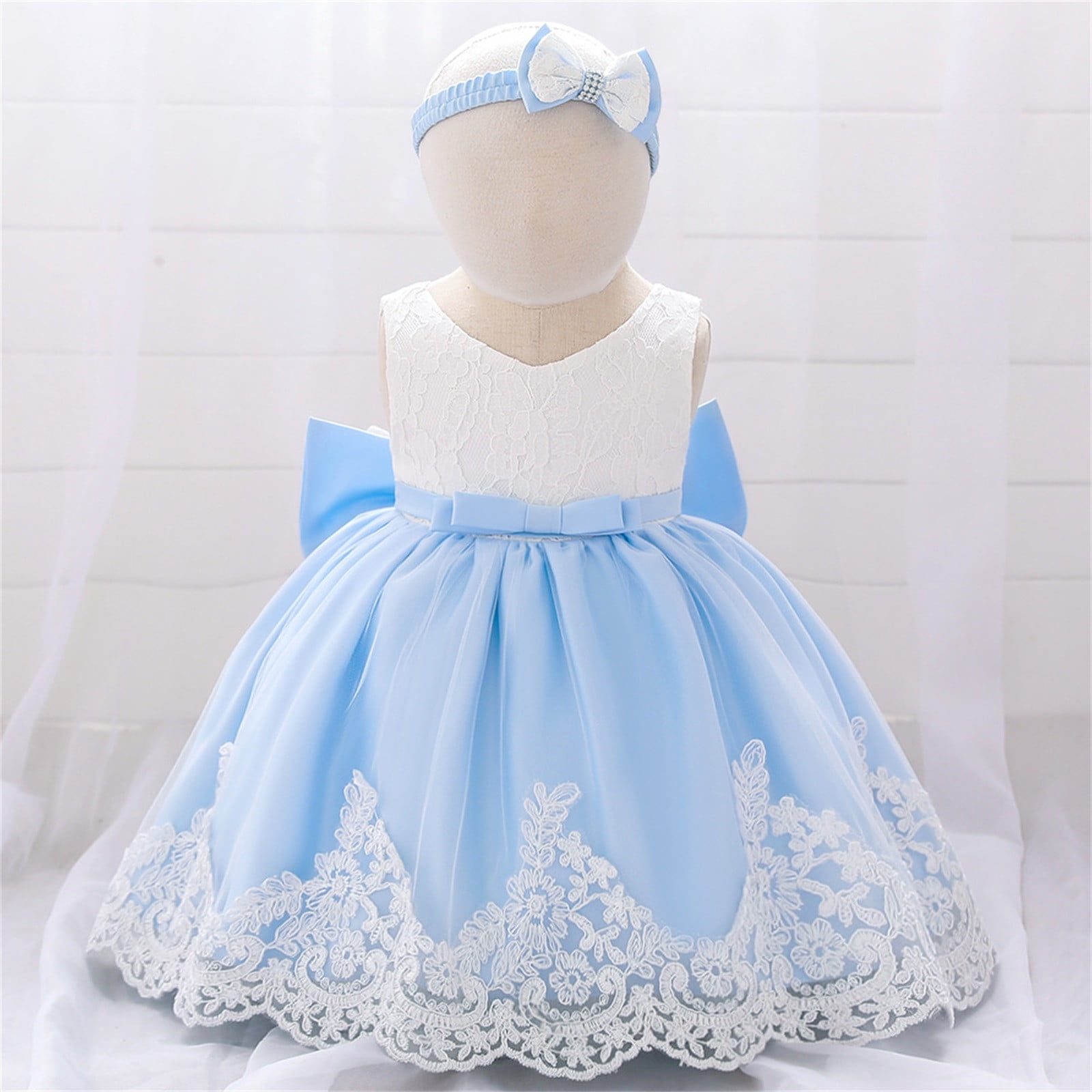 Xmyrz Baby Girls First Birthday Mesh Floral Print Dress with Bow Bonnet ...