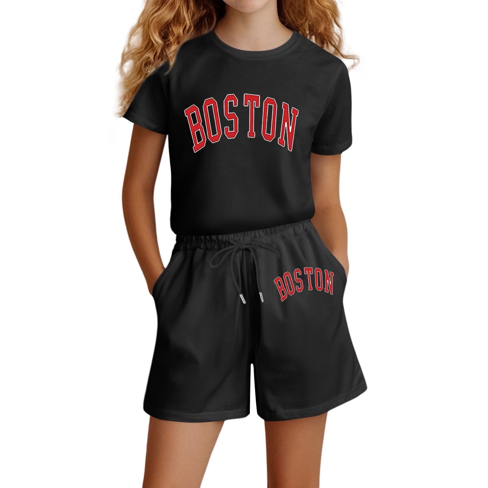 Xmyrz Girl Outfits Shorts Set Comfort Versatile Classic Sports Letter ...