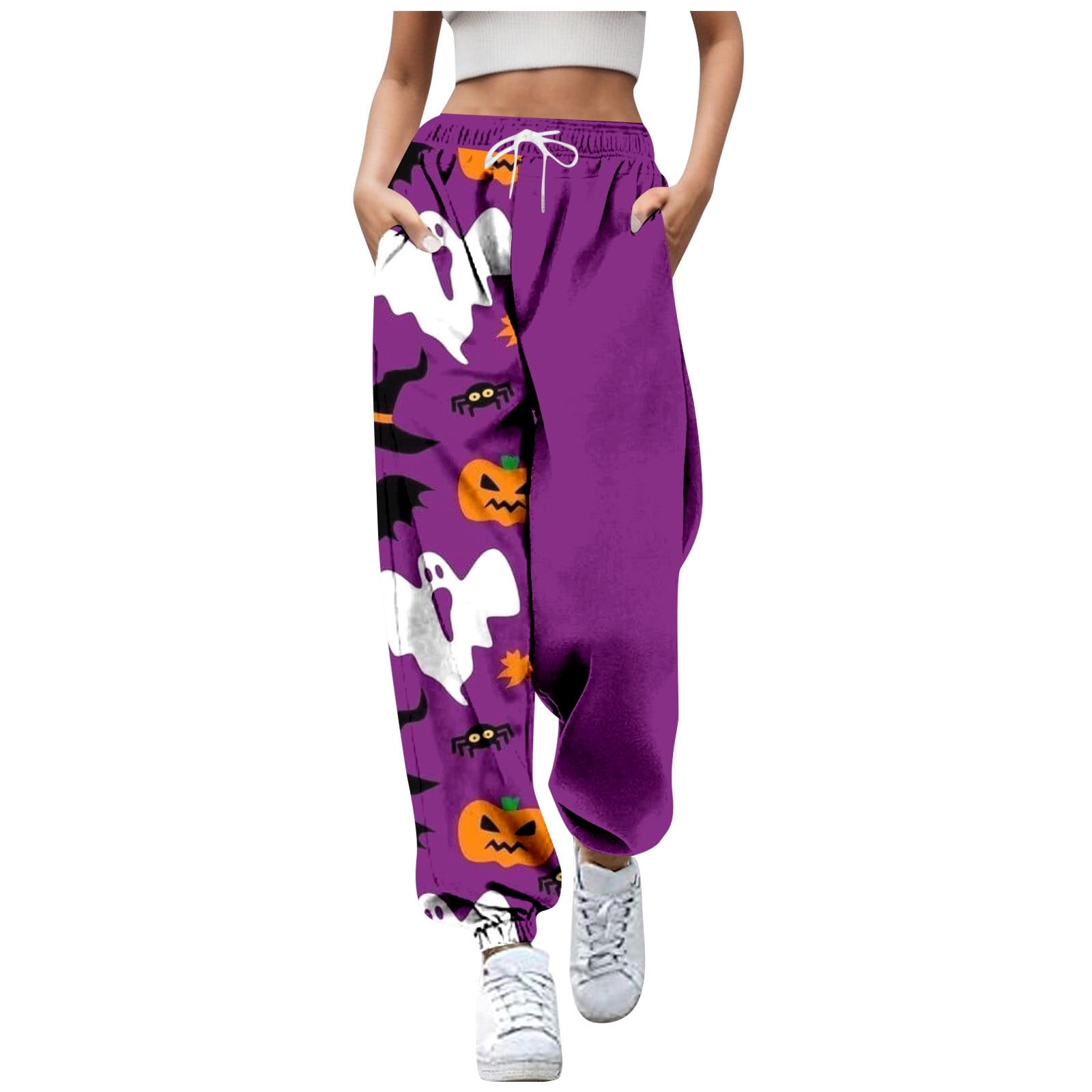 Xmyrz Halloween High Waisted Pants For Women Pumpkin Likable Vacation ...