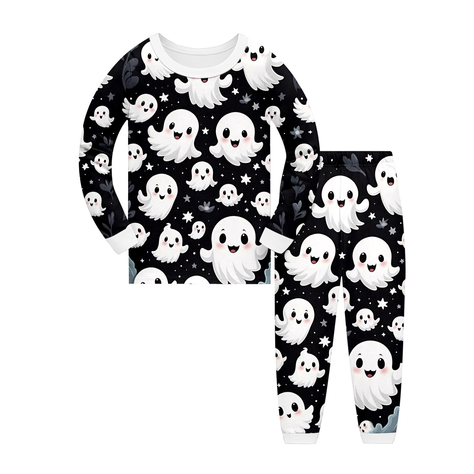 Xmyrz Hallowmas Pajama Sets For Girl 2 Piece Relaxed Fit Pumpkin Ghost ...