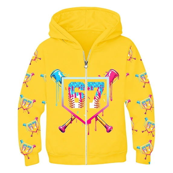 Xmyrz Hoodies For Girls 6 7 Hooded Sweatshirt Cartoon Number Print Long ...