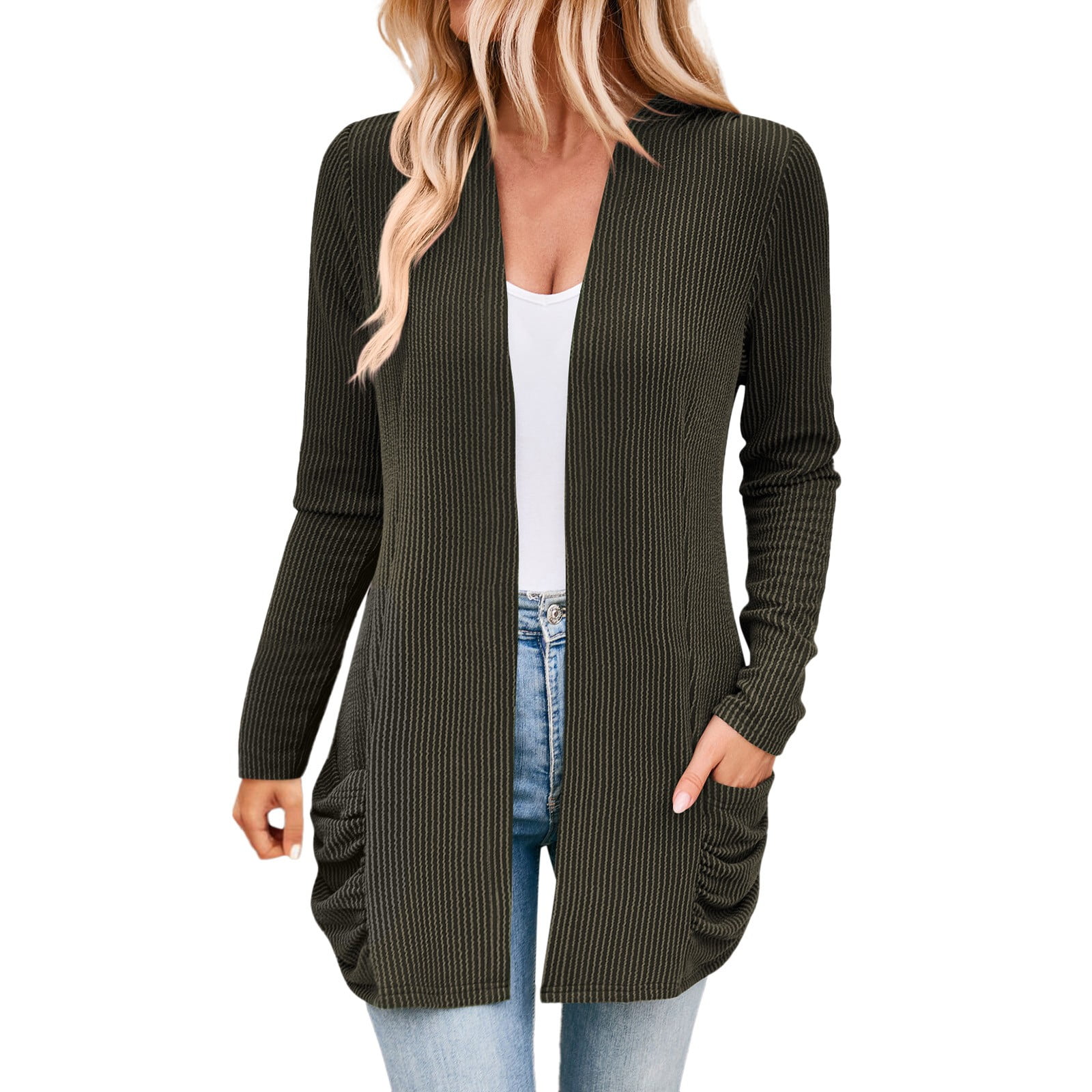 Xmyrz Lightweight Cardigans For Women Hanging Out Striped Print Long ...