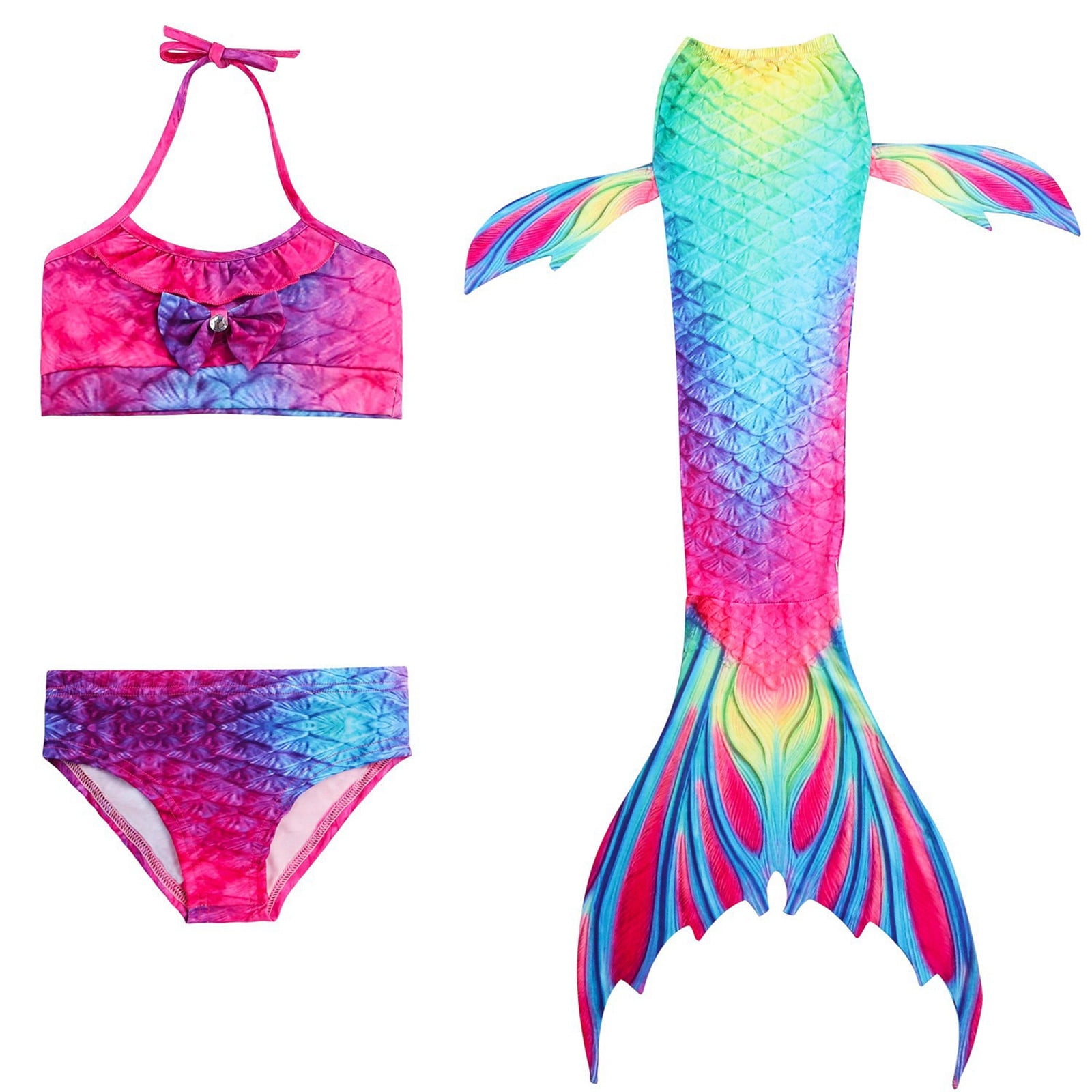 Xmyrz Litter Girls Bathing Suits Tankinis Leisure Gradient Three Piece ...