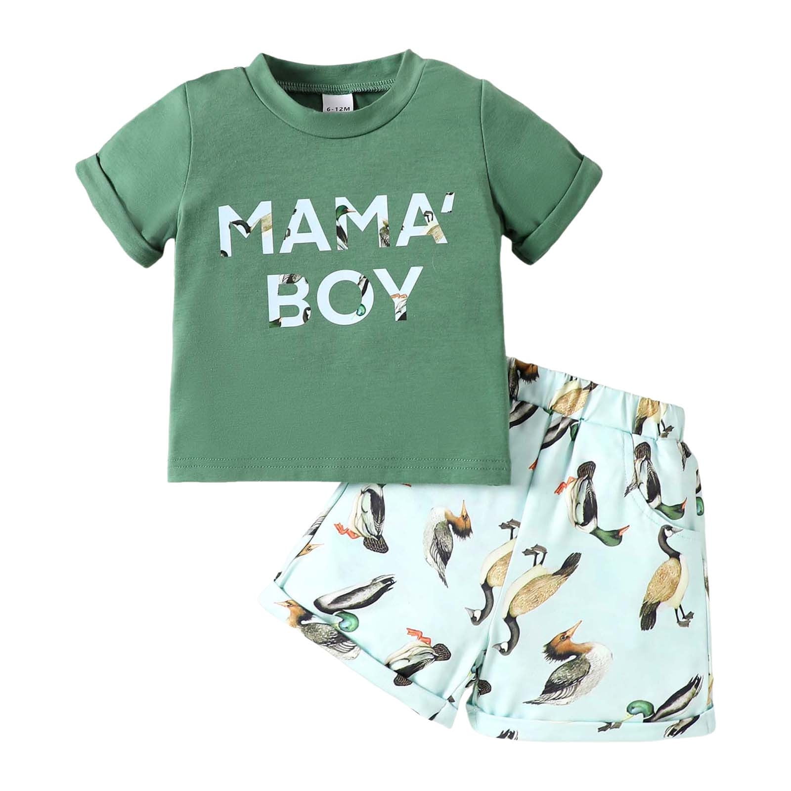 Xmyrz Little Boy Holiday Outfits Shorts Set Fresh Relaxed Letter ...