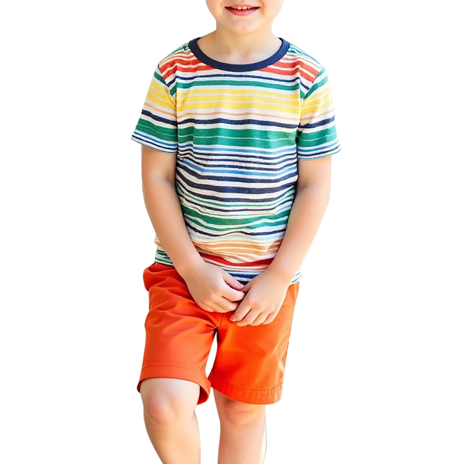 Xmyrz Little Boy Holiday Outfits Shorts Set Going Out Relaxed Print ...