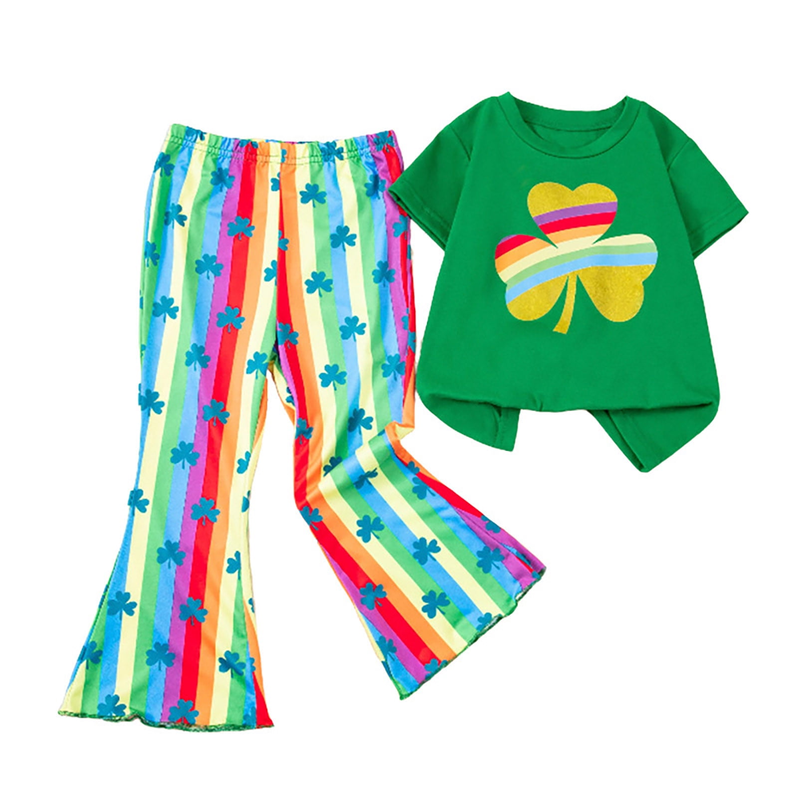 Xmyrz Little Girl Holiday Outfits Pants Set Recreation Colorful ...