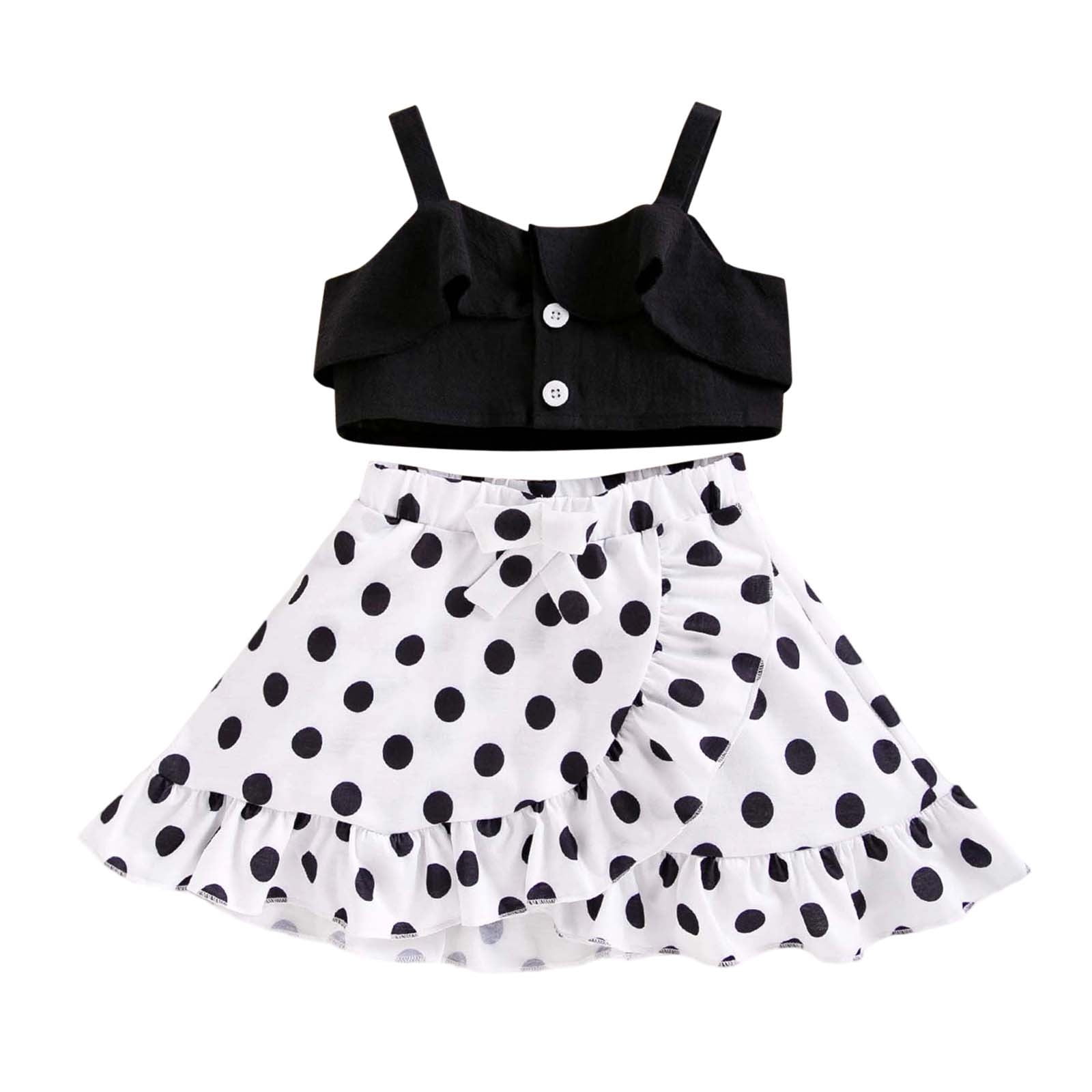 Xmyrz Little Girl Holiday Outfits Skirts Set Outgoing Button Up Slim ...