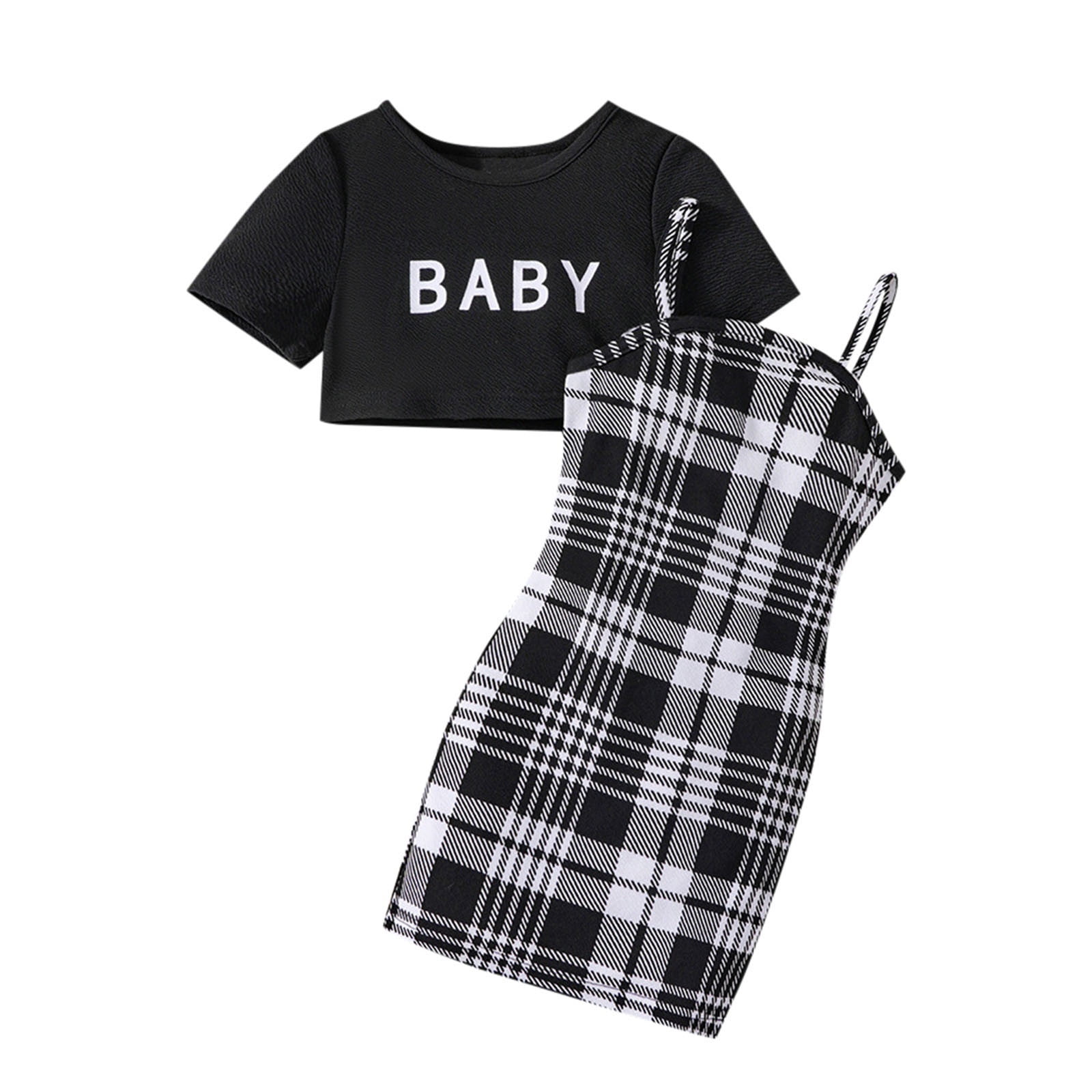 Xmyrz Little Girl Holiday Outfits Skirts Set Outgoing Softable Letter ...