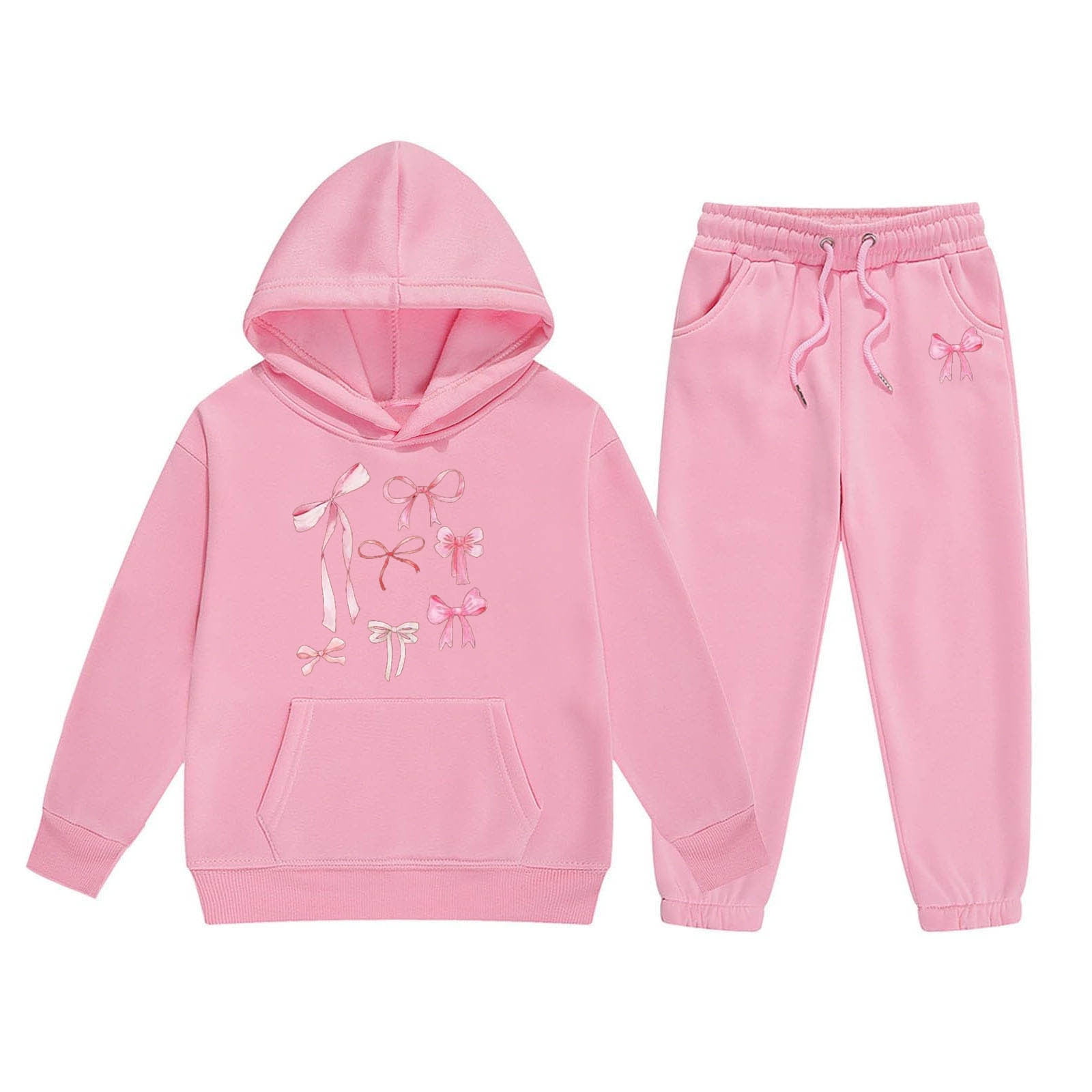 Xmyrz Little Girl Holiday Outfits Winter Outfits Pocket Sweatsuit Bow ...