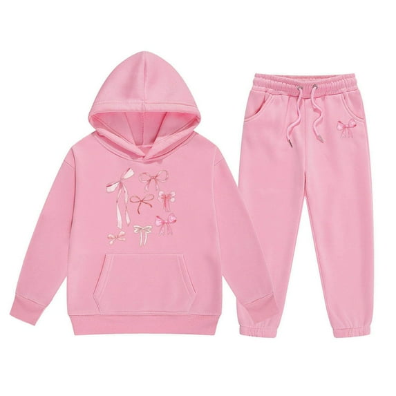 Xmyrz Little Girl Holiday Outfits Winter Outfits Pocket Sweatsuit Bow ...