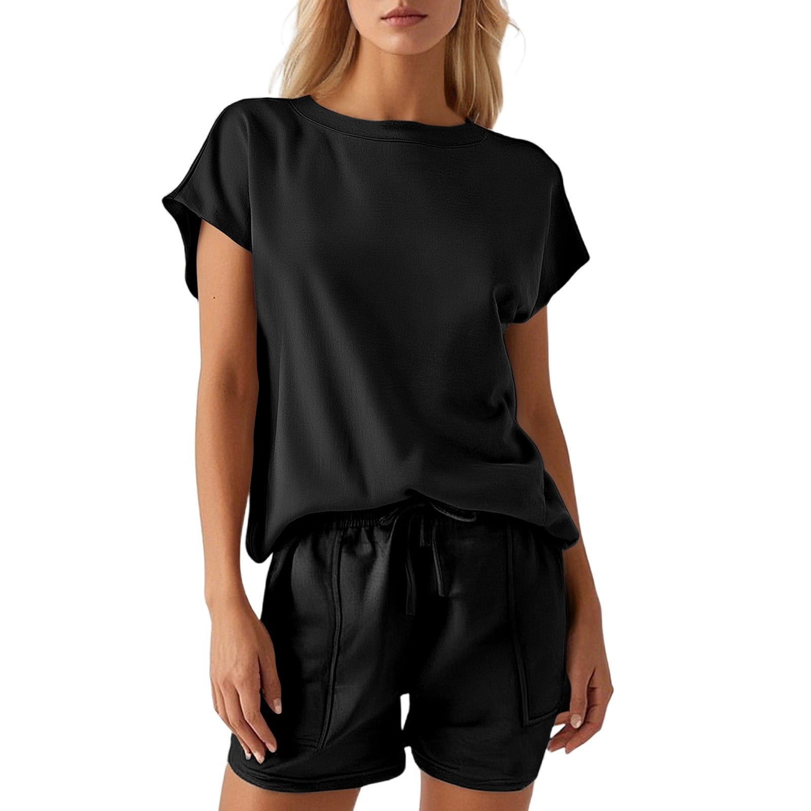 Xmyrz Shorts Set For Women Outfits Sets Relaxation Short Sleeve Pure ...