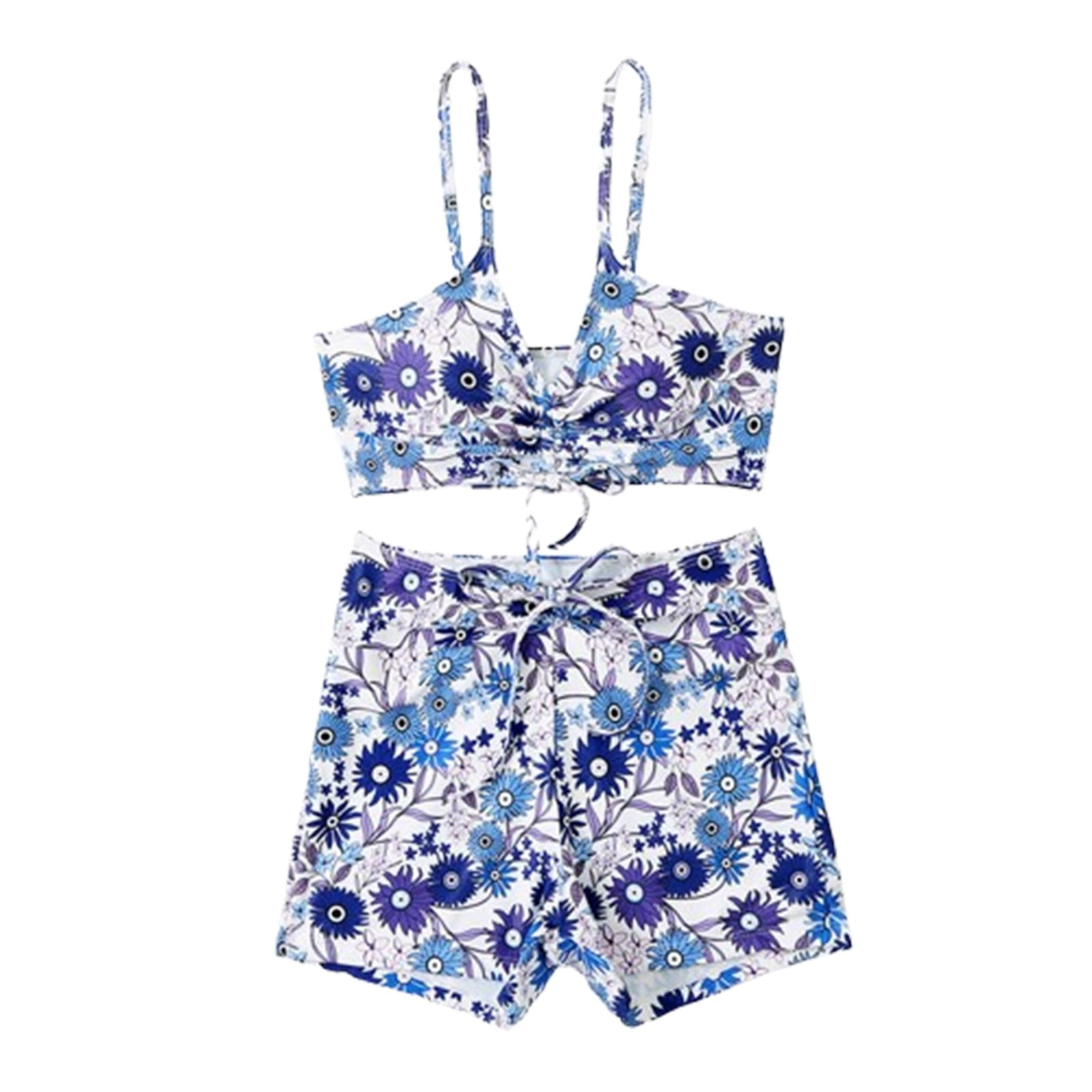 Xmyrz Swimsuit Women Bathing Suits Faddish Thin Floral Print Lace Up ...
