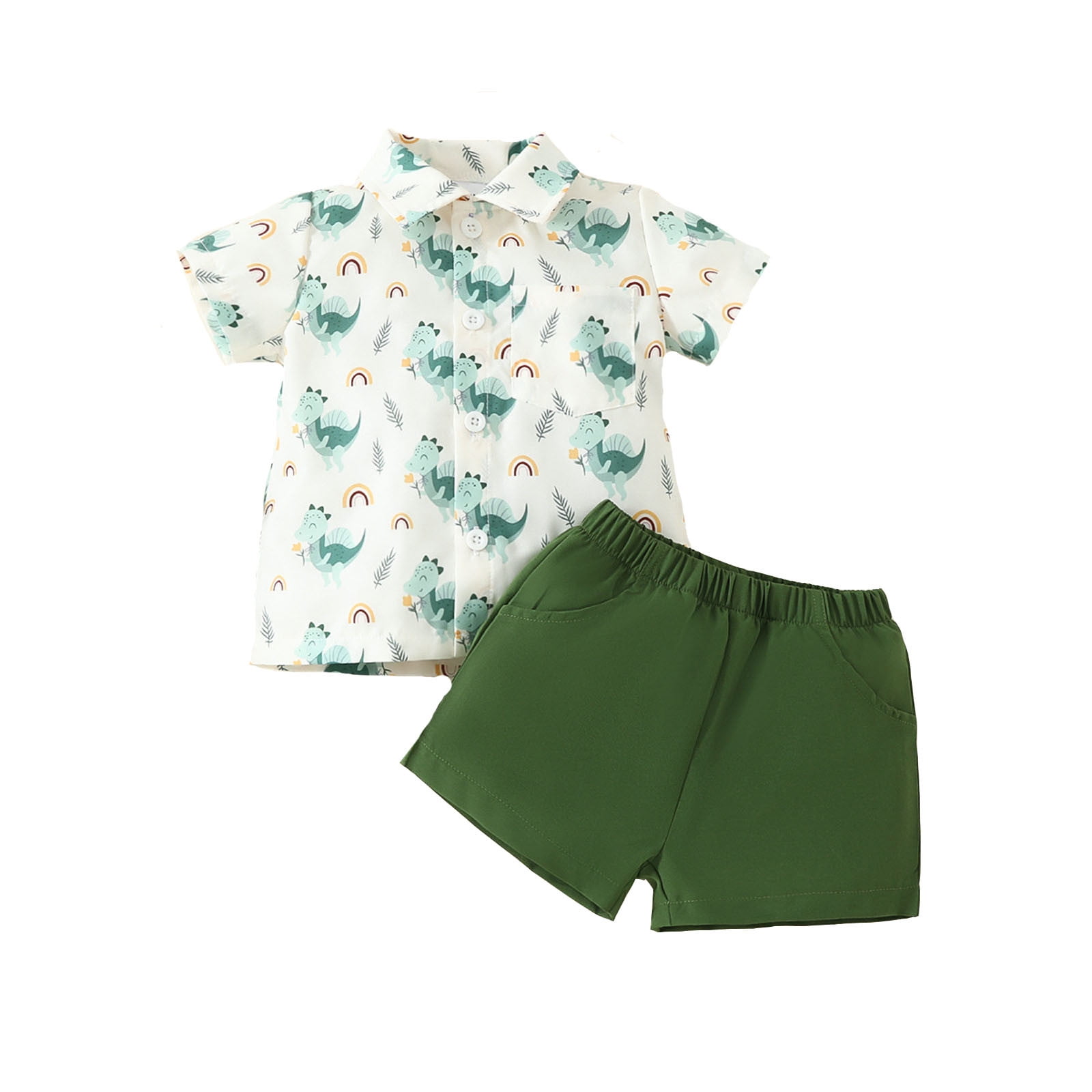 Xmyrz Toddler Boy Outfits Set Shorts Set Short Sleeve Cartoon Pineapple ...