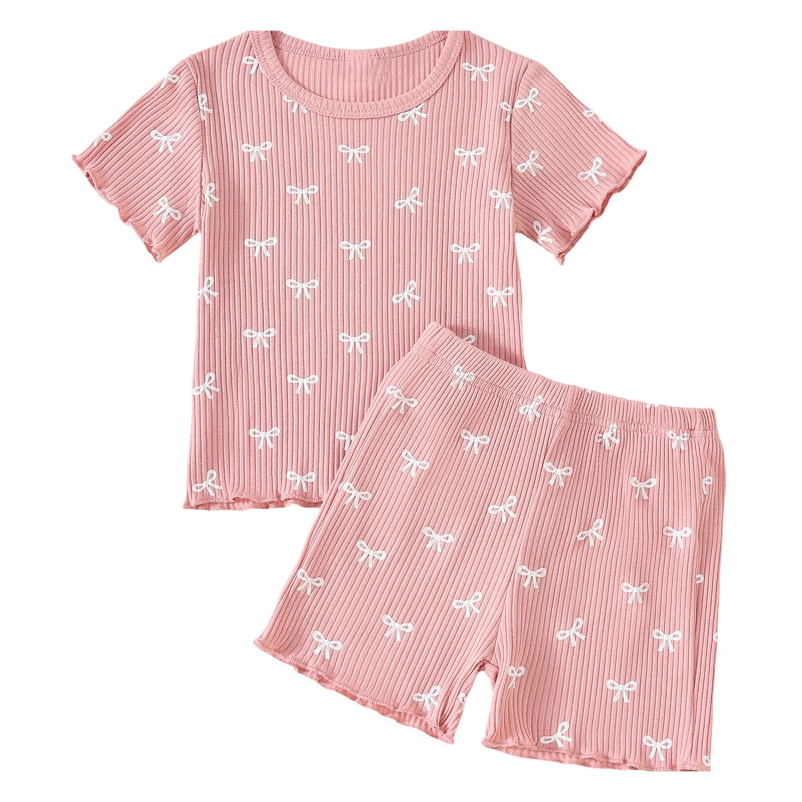Xmyrz Toddler Girl Outfits Set Shorts Set Relaxation Outgoing Bow Knot ...