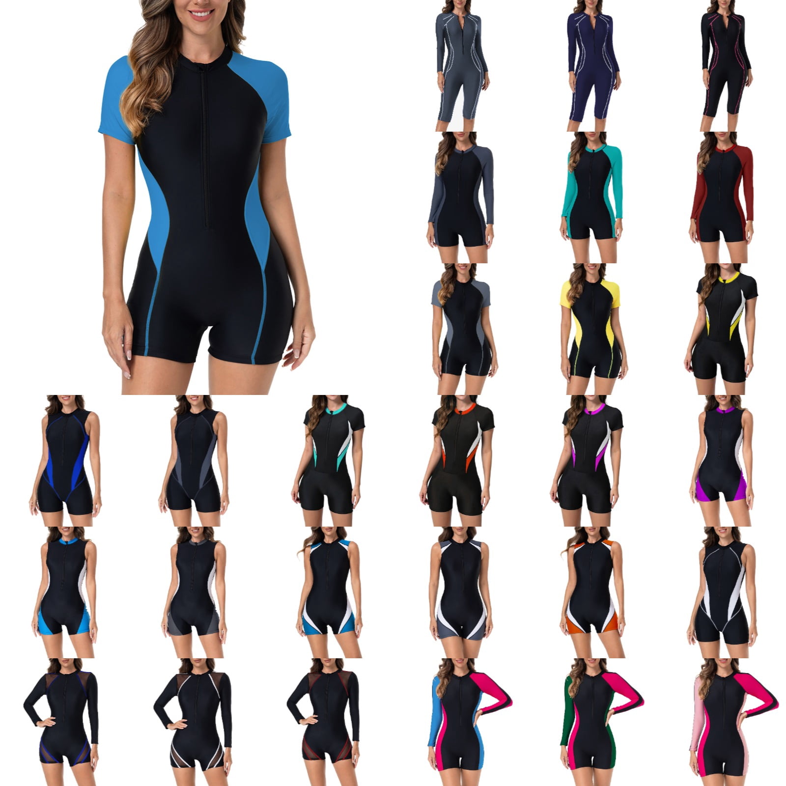 Xmyrz Womens Bathing Suits Tankinis Beach Sunscreen Long Sleeve Surfing ...