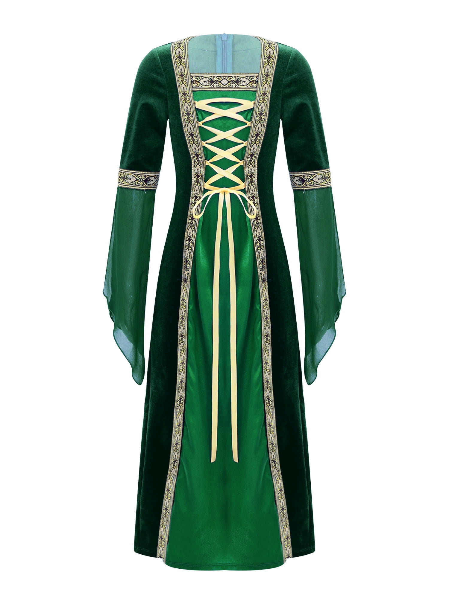 Xnihocha Big Girls Medieval Princess Maxi Dress Renaissance Long Bell ...