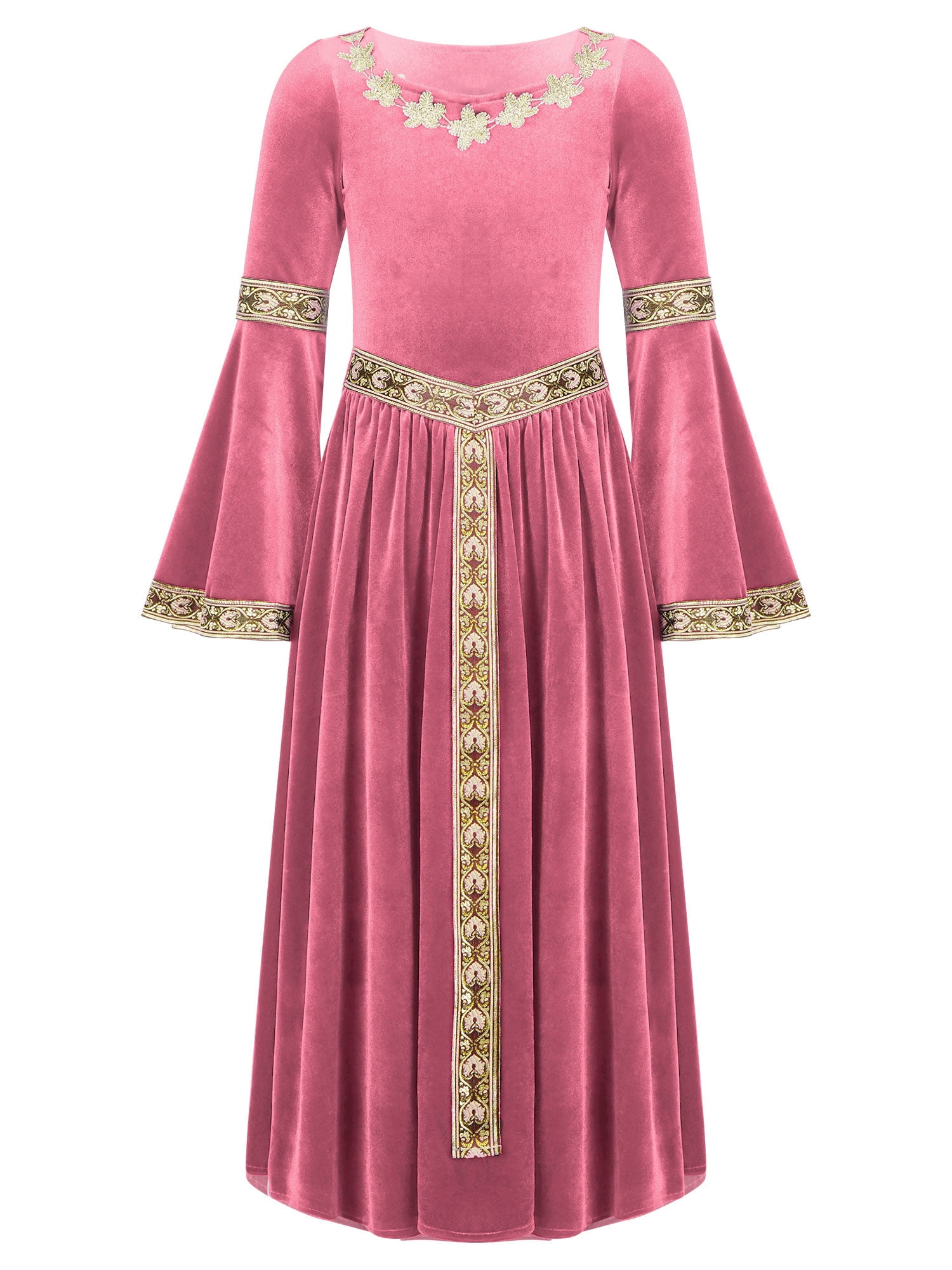 Xnihocha Big Girls Medieval Princess Maxi Dress Renaissance Long Bell ...
