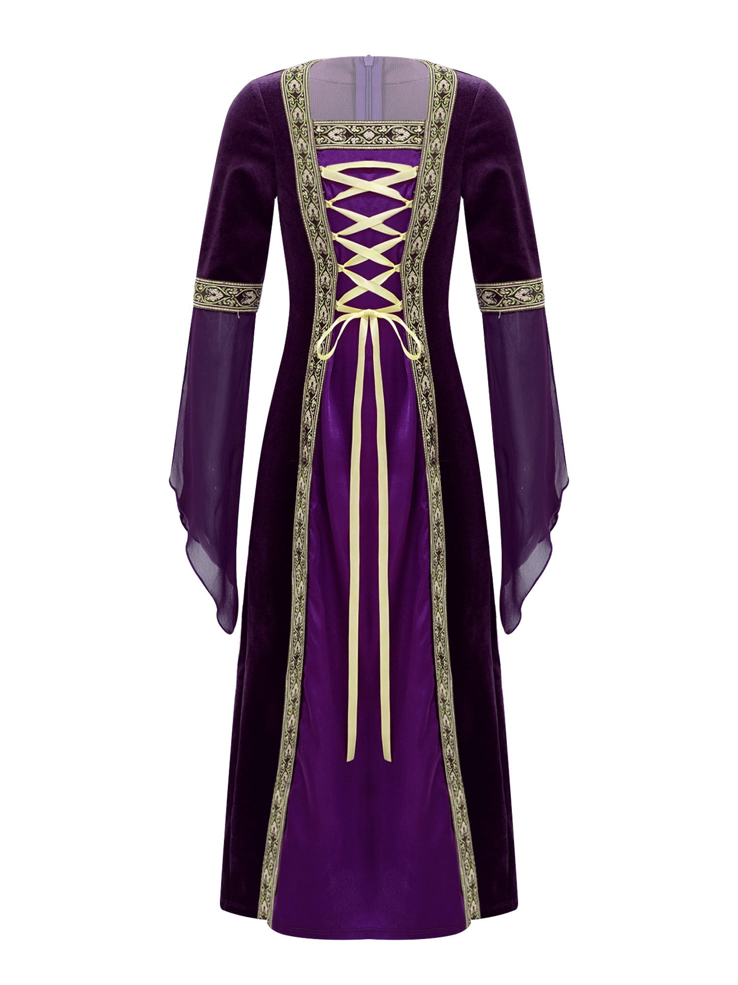 Xnihocha Big Girls Medieval Princess Maxi Dress Renaissance Long Bell ...