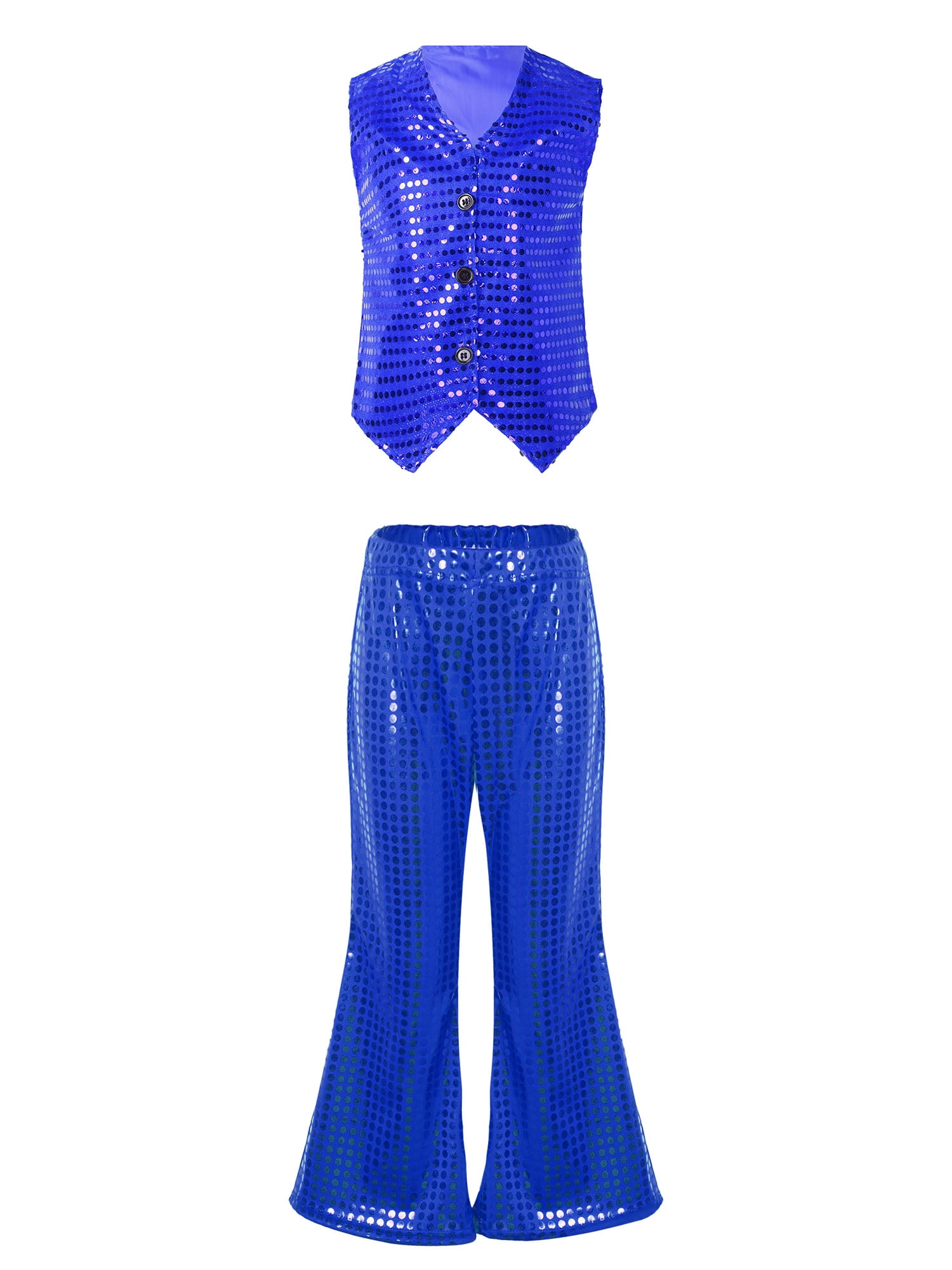 Xnihocha Boys Girls Sequin Hip Hop Jazz Dance Outfit Choir Modern ...