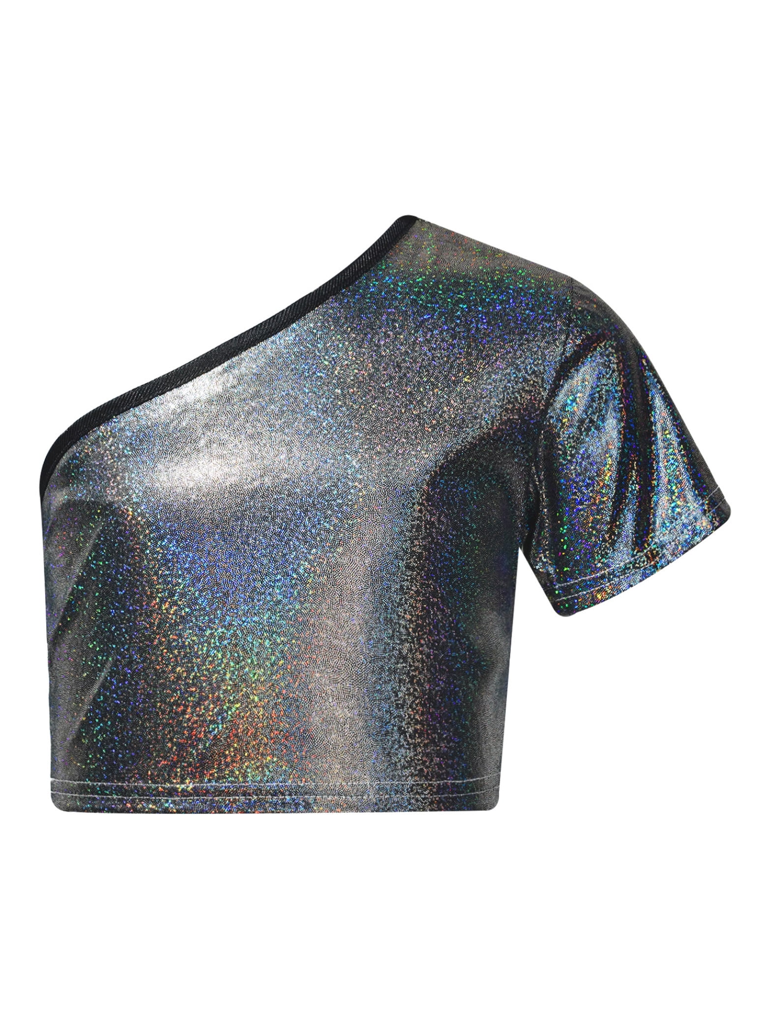 Xnihocha Girls Dance Crop Tops One Shoulder Cropped Tank Kids Jazz Hip ...