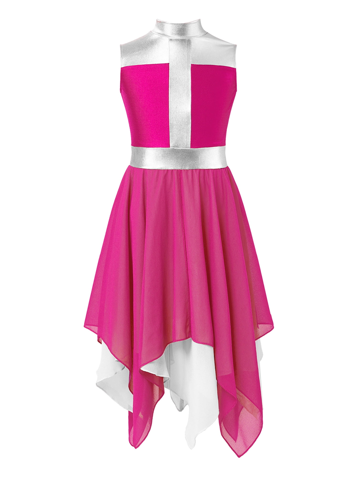 Xnihocha Girls Shiny Liturgical Praise Dance Dress Sleeveless Worship ...