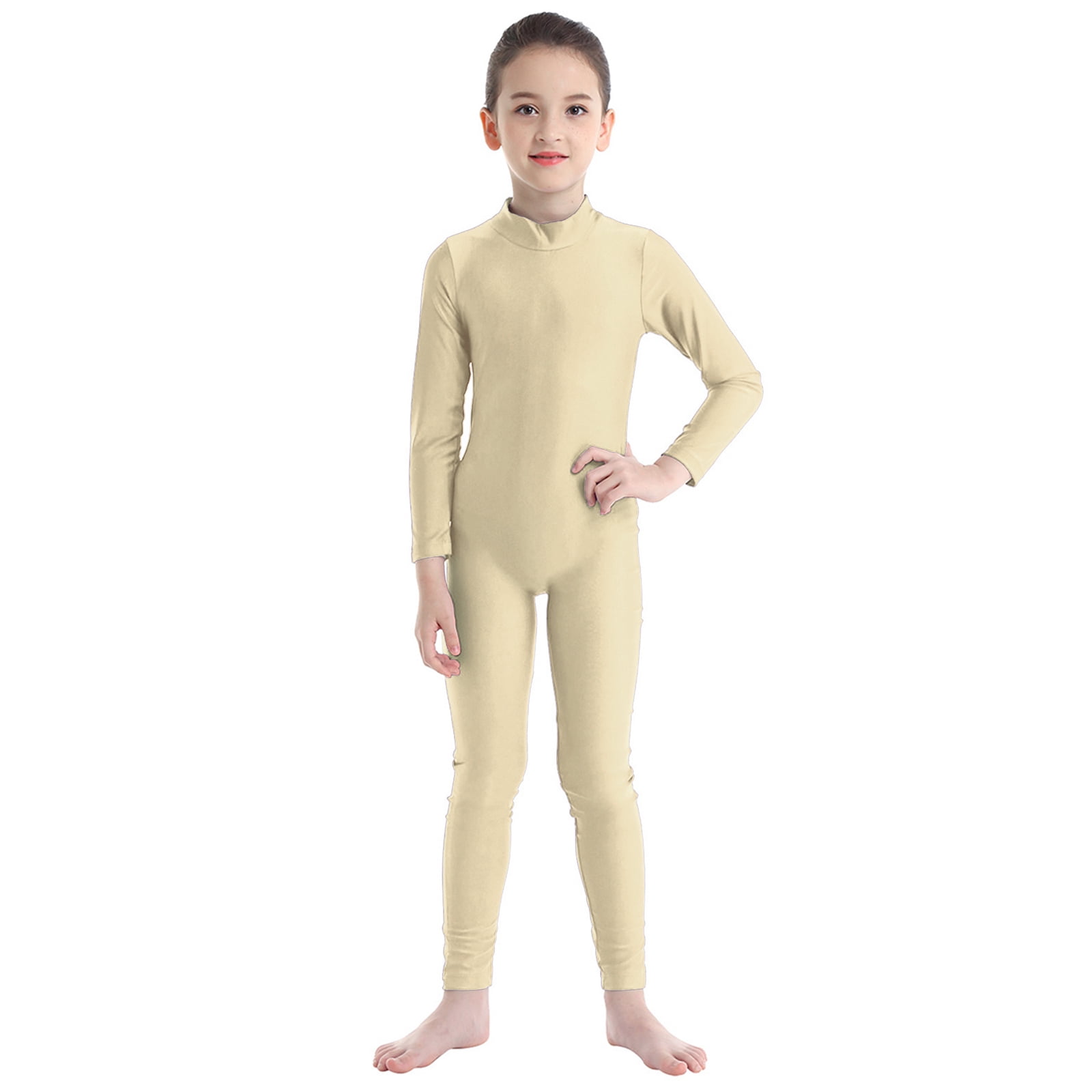 Xnihocha Kids Boys Girls Mock Neck Long Sleeve Unitard Leotard Full ...